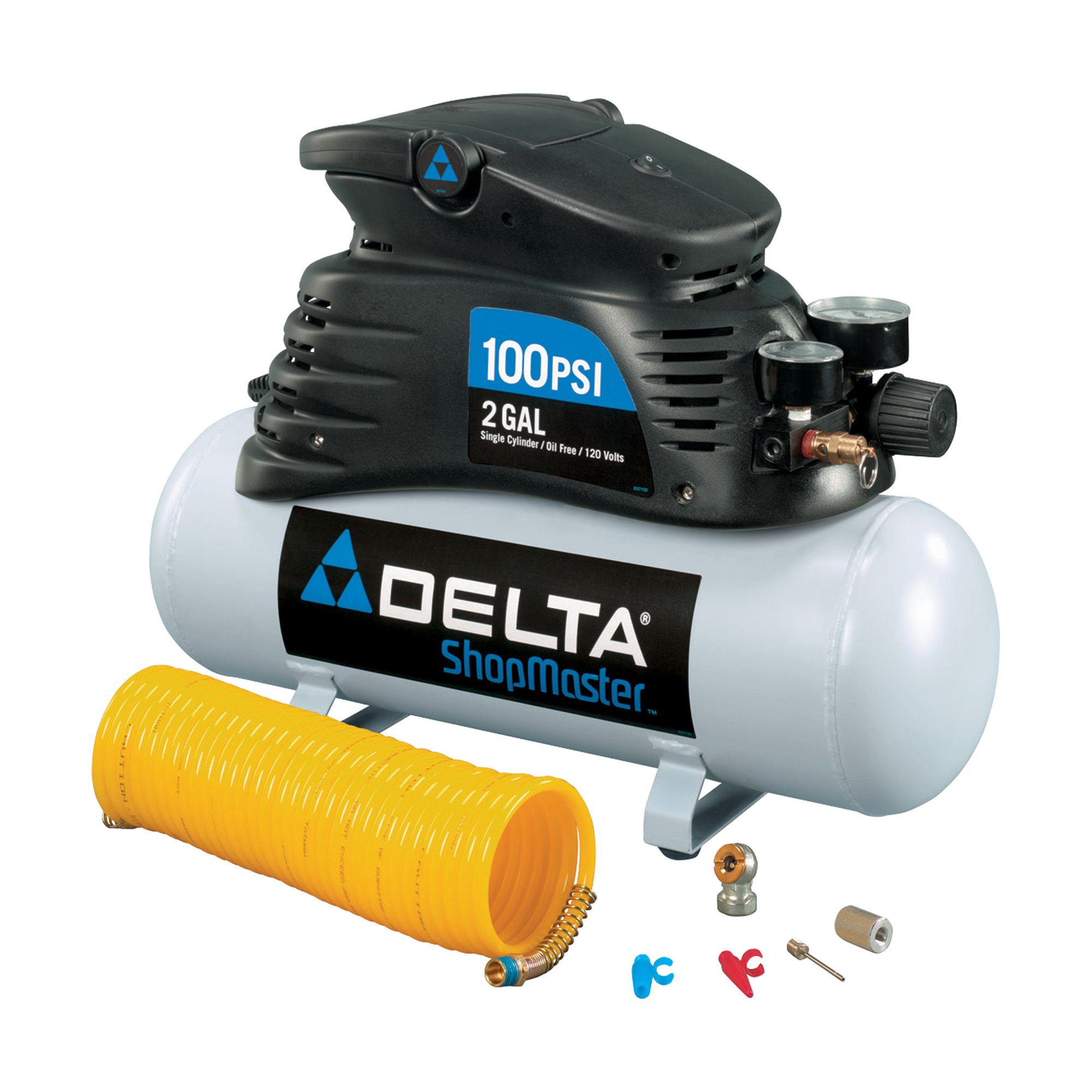 Delta Shopmaster Electric Portable Air Compressor — 2 Gallon, 120 Volt ...