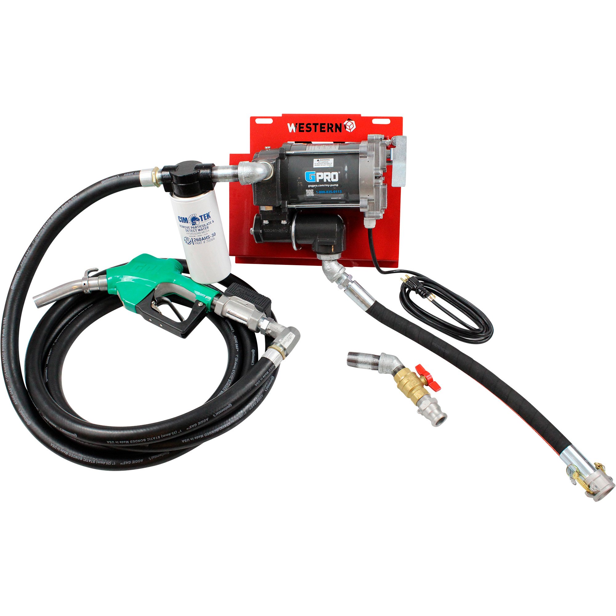 Western Global Deluxe Fuel Transfer Pump Kit — 115 Volt AC, 20 GPM ...