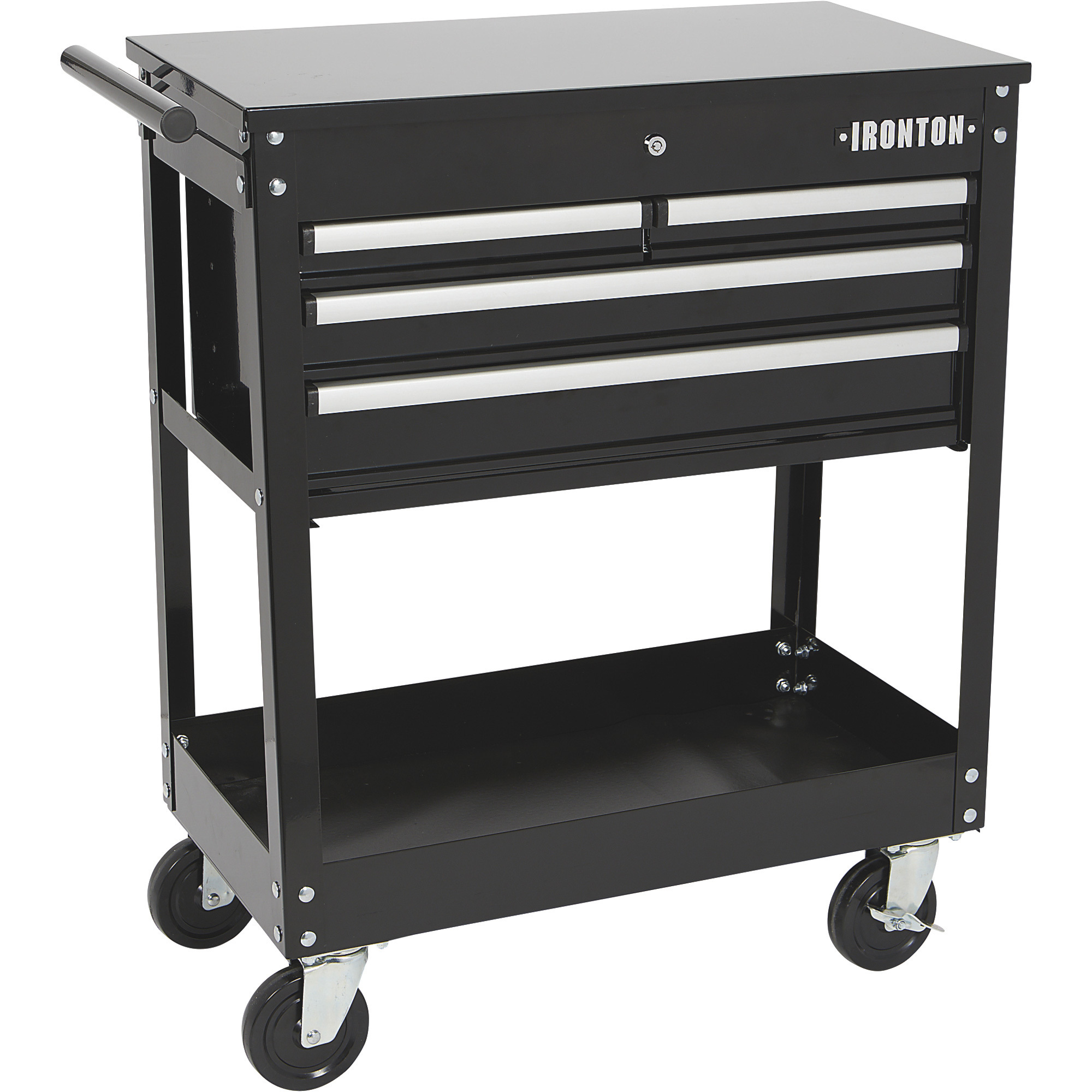 Ironton 30in. 4-Drawer Tool Cart, 33-7/8in.L x 17-5/8in.W x 39-1/8in.H ...