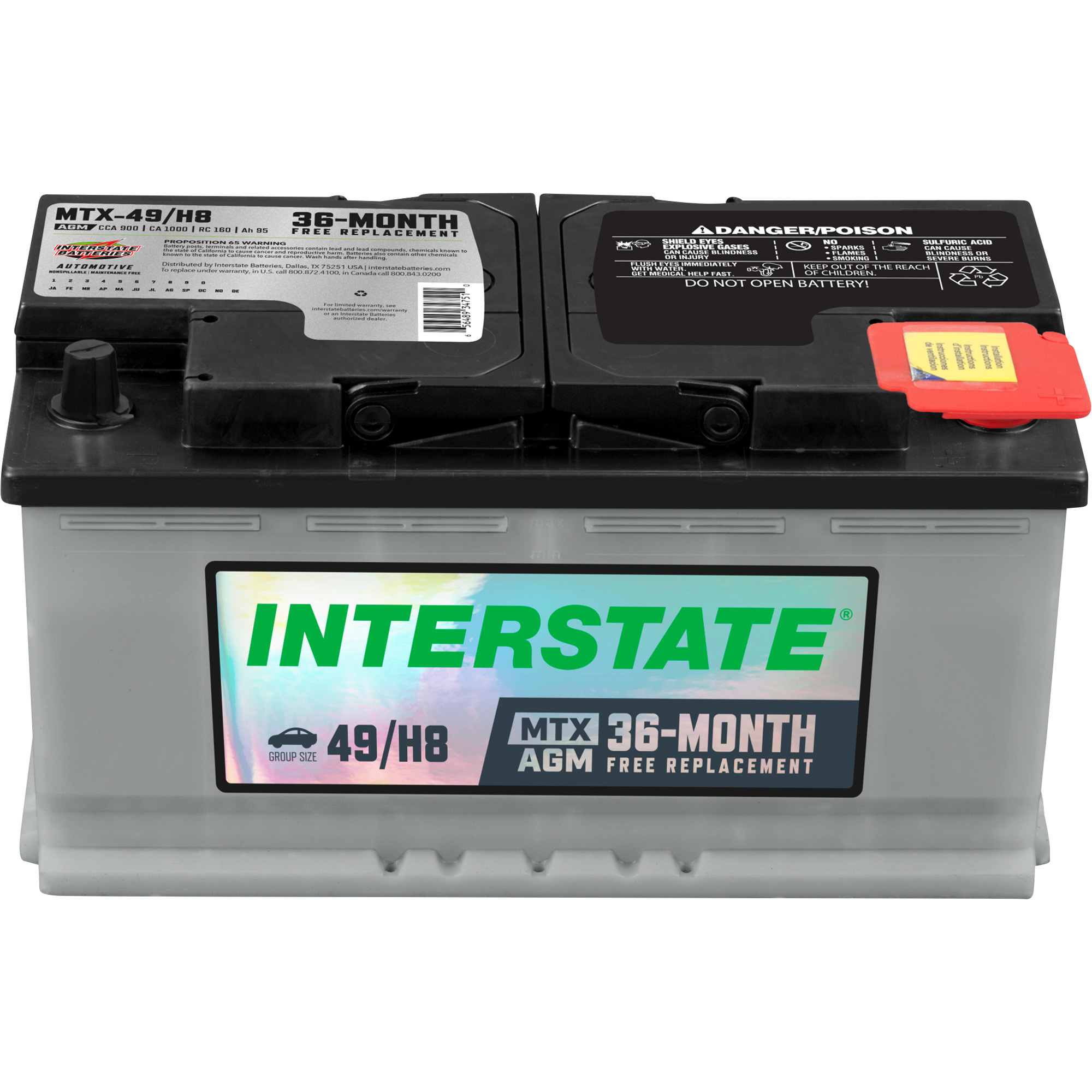 Interstate MTX Series Automotive Battery, Group Size H8, 12 Volt, 900 ...