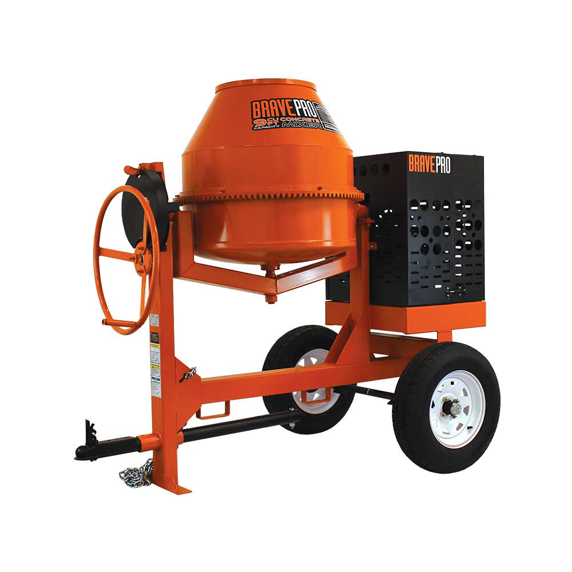 Brave Pro Gas-Powered Steel Drum Concrete Mixer, 9 Cu. Ft., Model ...