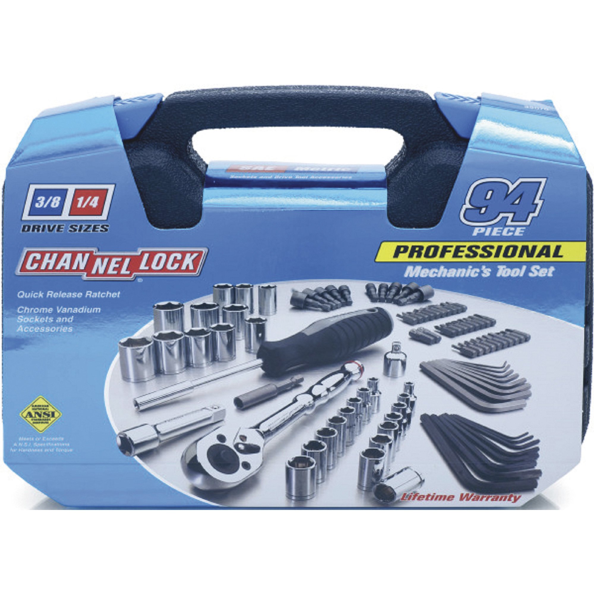 Channellock Professional Mechanic's Tool Set — 94-Pc., 1/4in. and 3/8in ...