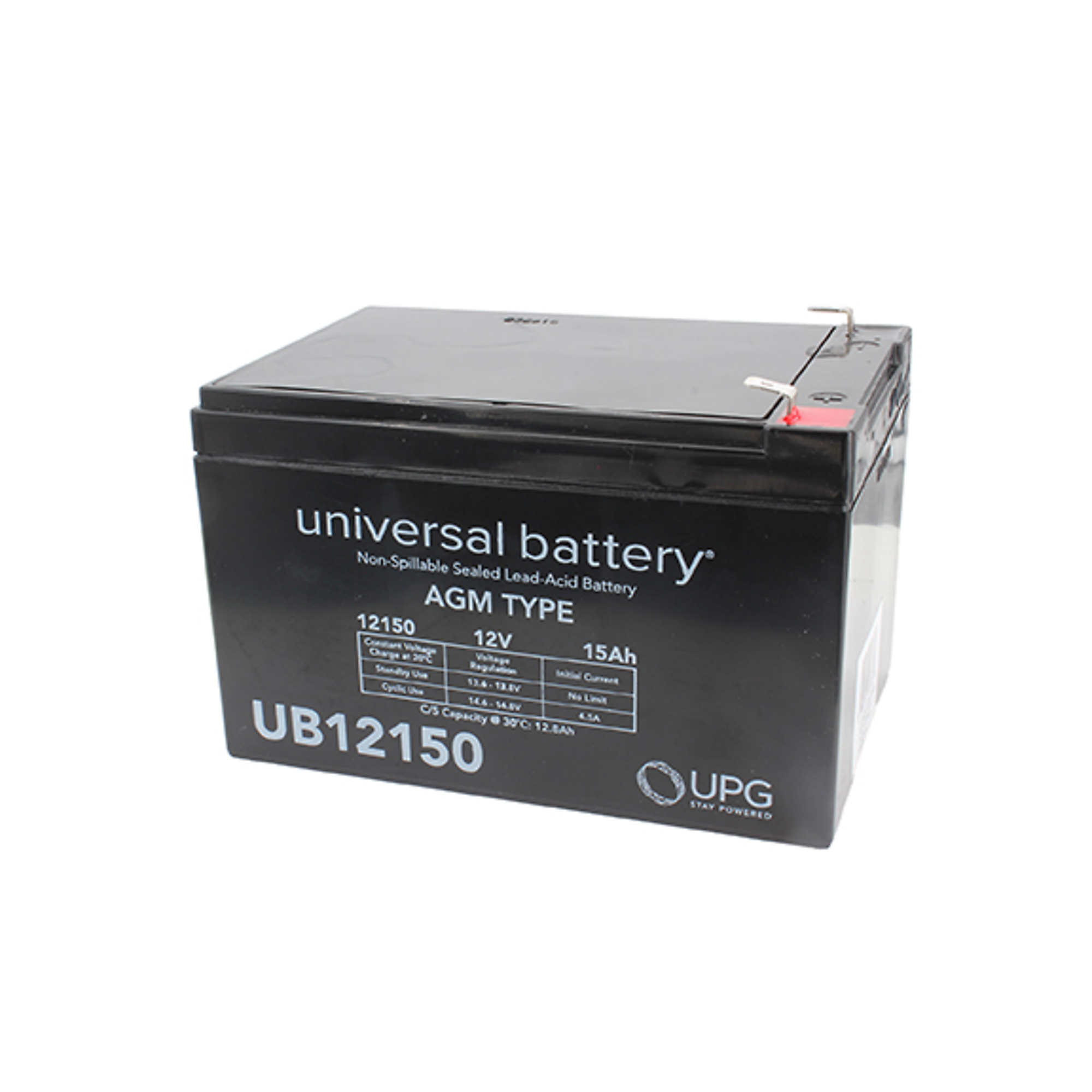UPG Universal Sealed Lead-Acid Battery — AGM-type, 12V, 26 Amps, Model ...