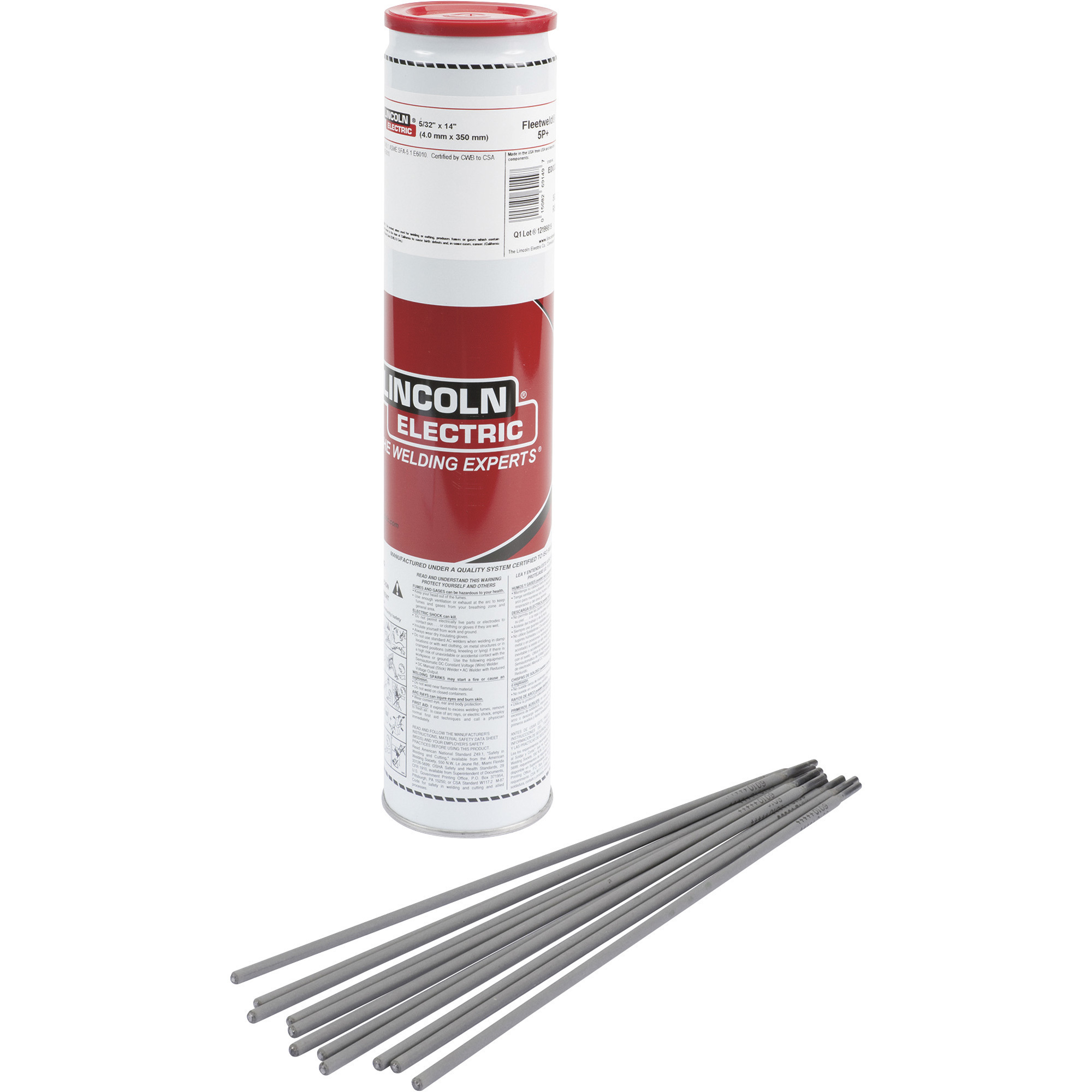 Lincoln Electric Fleetweld 5P+ Stick Welding Electrodes, 5/32in. Dia ...
