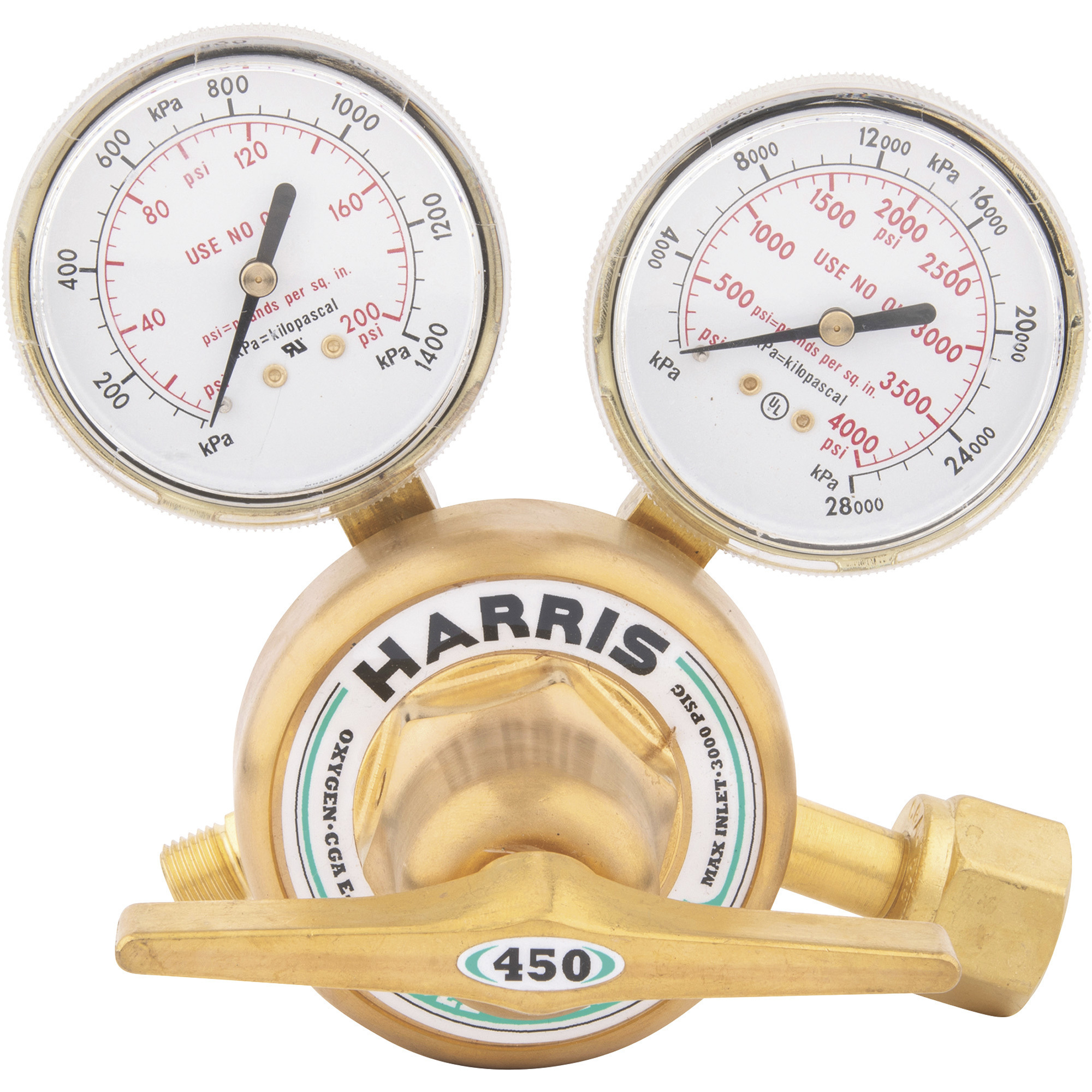 Harris 450 Series Industrial-Duty Regulator, Oxygen, 200 PSI, Model ...