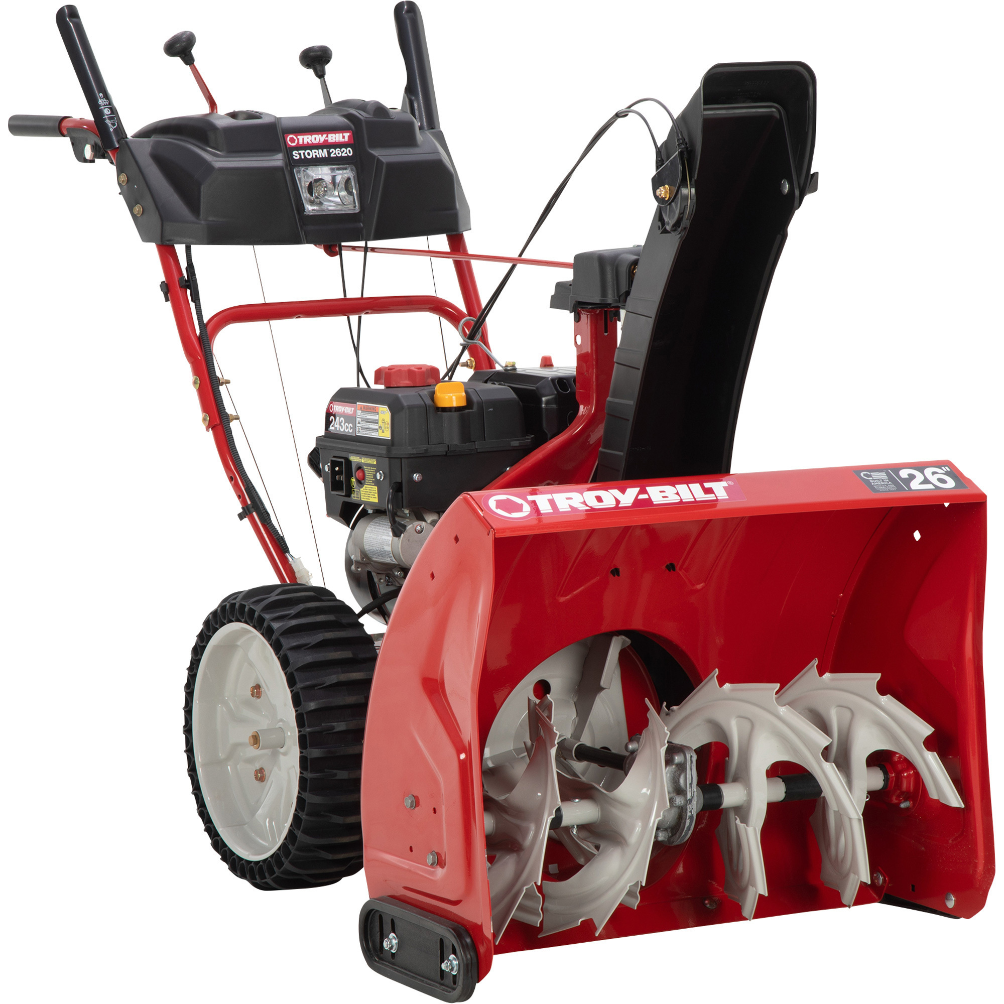 White Outdoor Two-Stage Snow Blower with Electric Start and Built-In ...