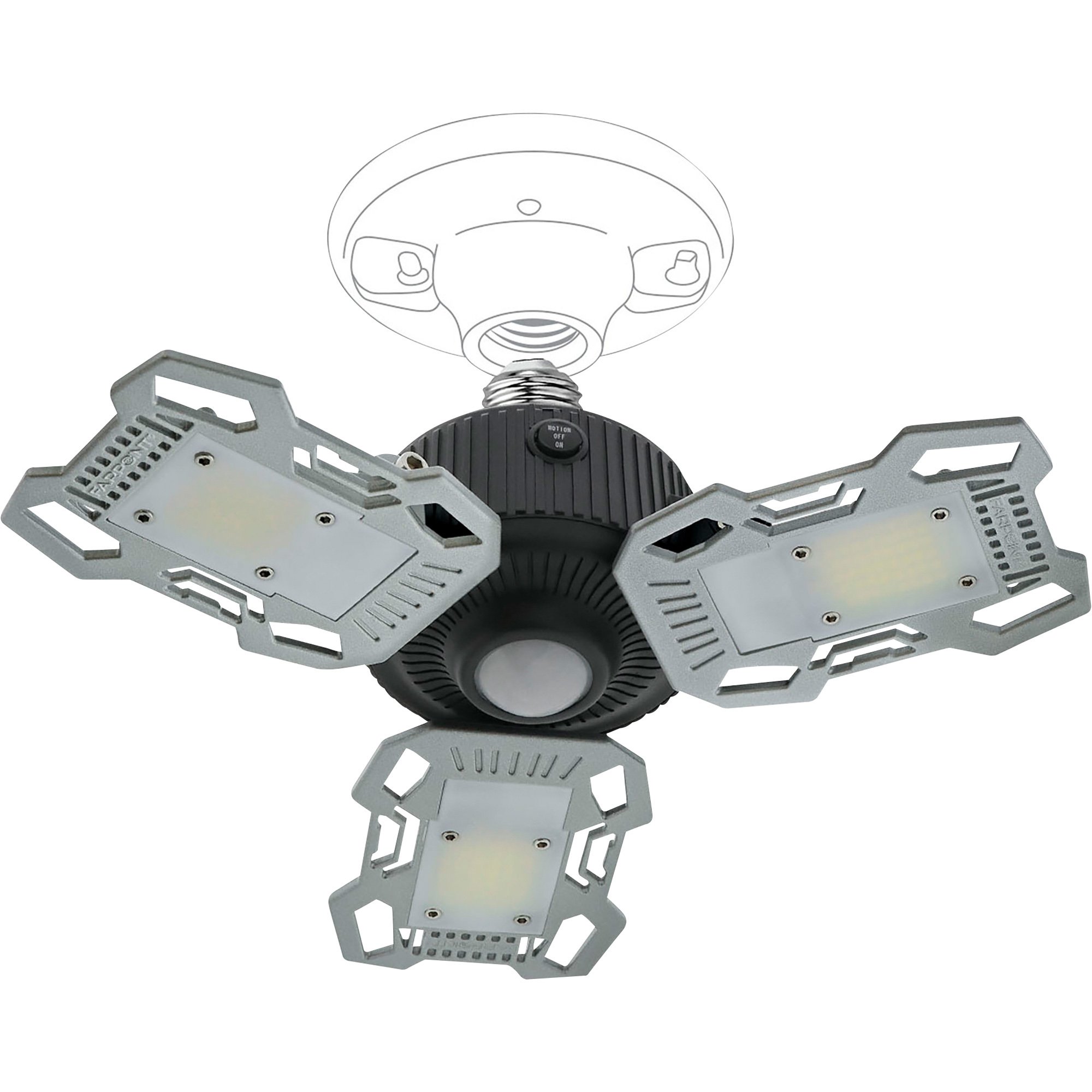 FarPoint LED Swivel Garage/Ceiling Motion Light — 7500 Lumens, Model ...