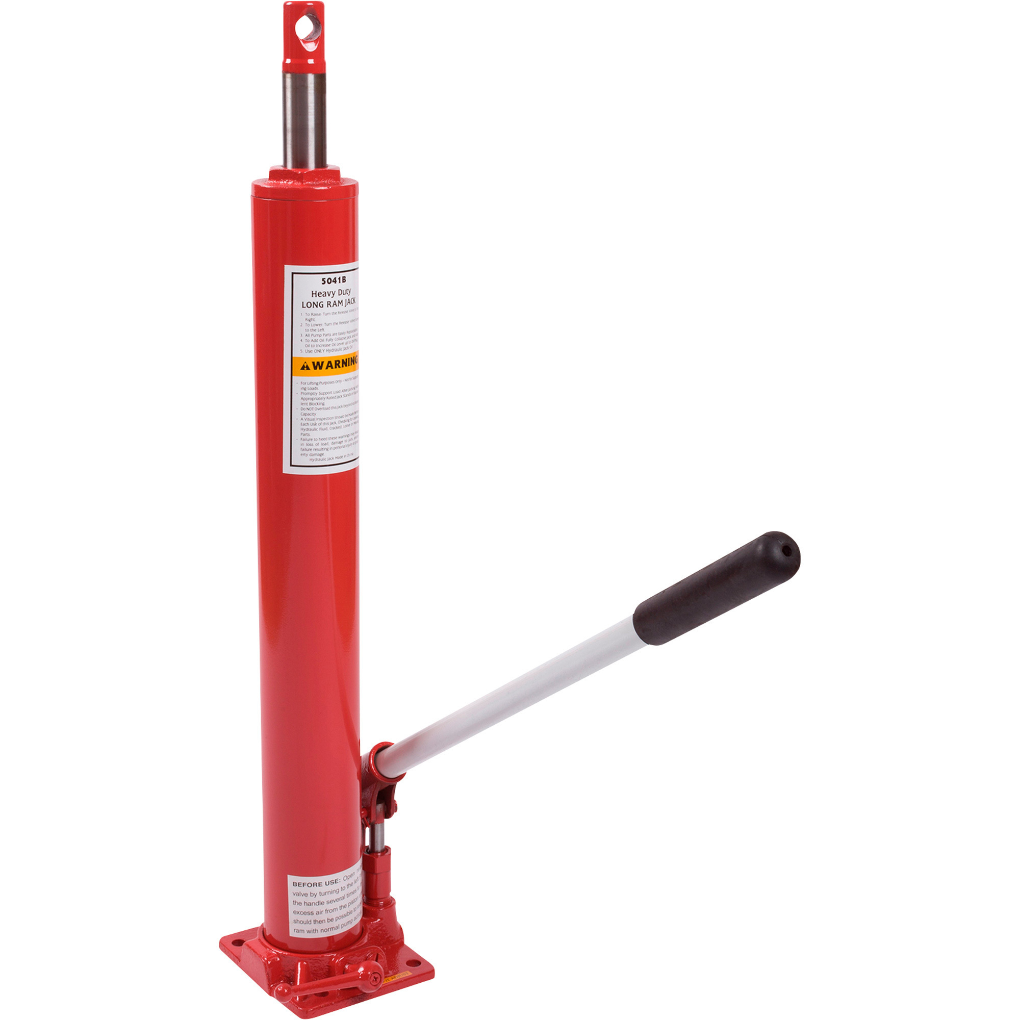 Strongway 8-Ton Long Ram Hydraulic Jack — Single Piston, Flat Base ...