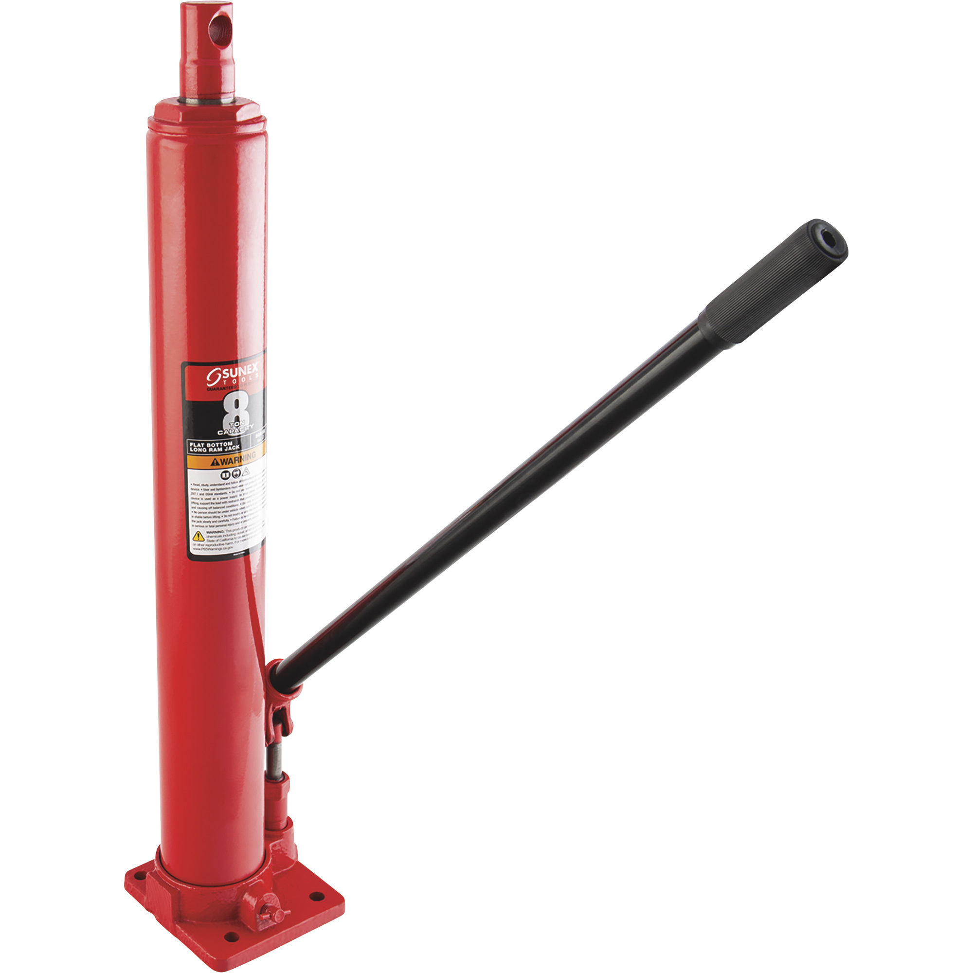 Strongway 8-Ton Long Ram Hydraulic Jack — Single Piston, Flat Base ...