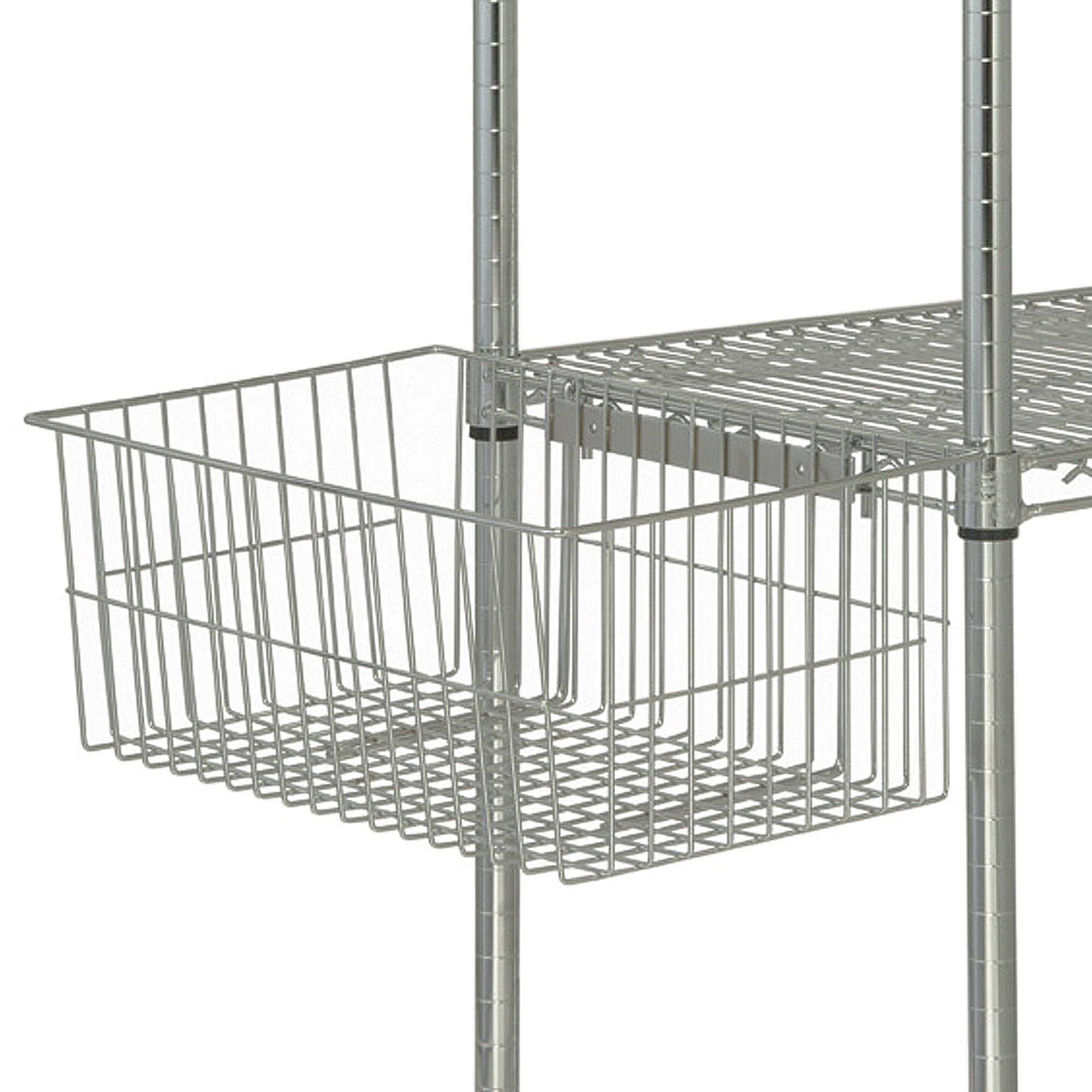 Quantum Wire Shelving Mobile Wheeled Utility Cart, 3 Shelves, 24in. x ...