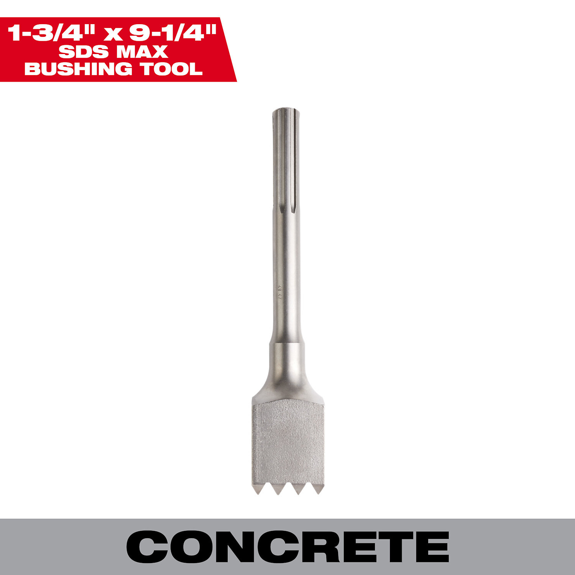 Milwaukee SDS Max Bushing Tool, 10 1/2in.L x 1 3/4in. x 1 3/4in., Model ...