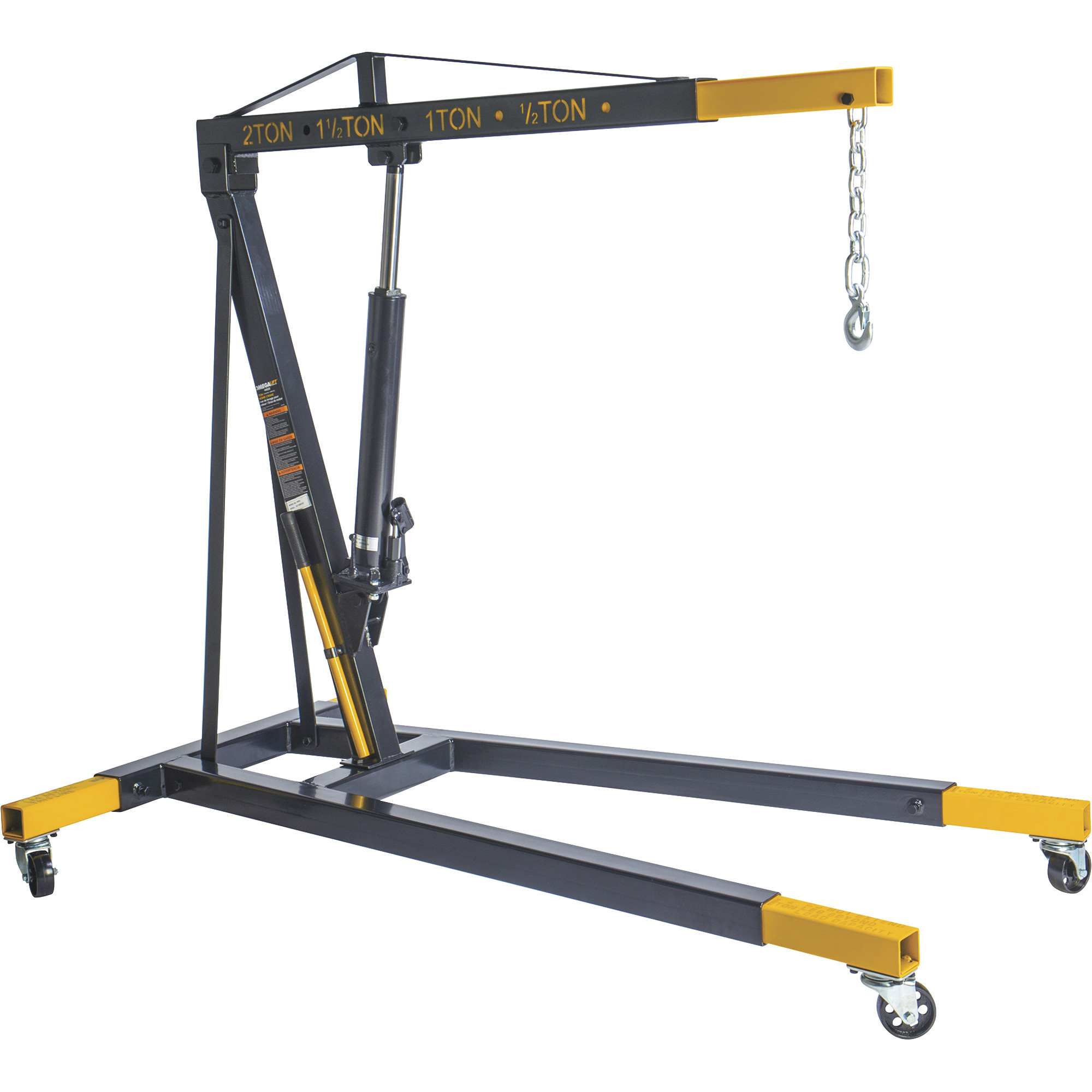 Strongway Hydraulic Engine Hoist/Shop Crane with Load Leveler, 2-Ton ...