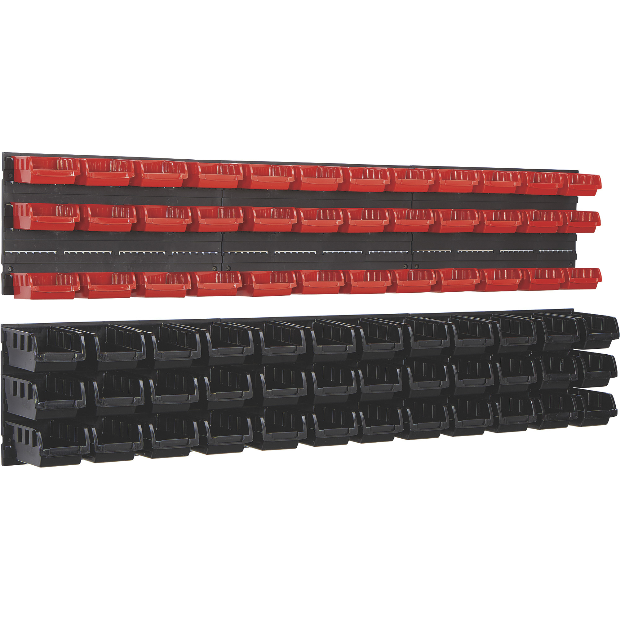 Ironton® 72-Pc. Plastic Wall-Mount Bin Set, 56.1in.W x 6.9in.D x 21.4in ...