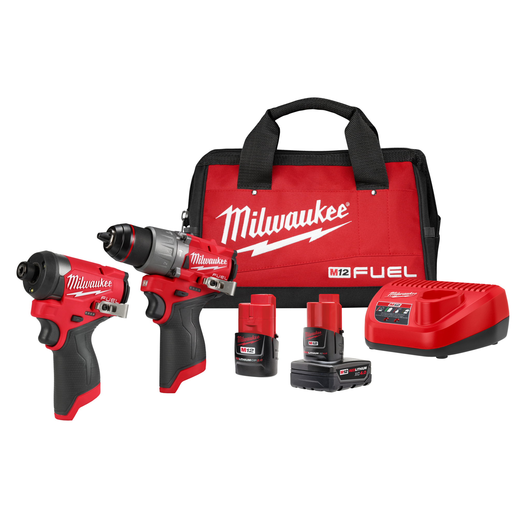 Milwaukee M12 FUEL 2-Tool Combo Kit, 1/2in. Drill Driver, 1/4in. Hex ...