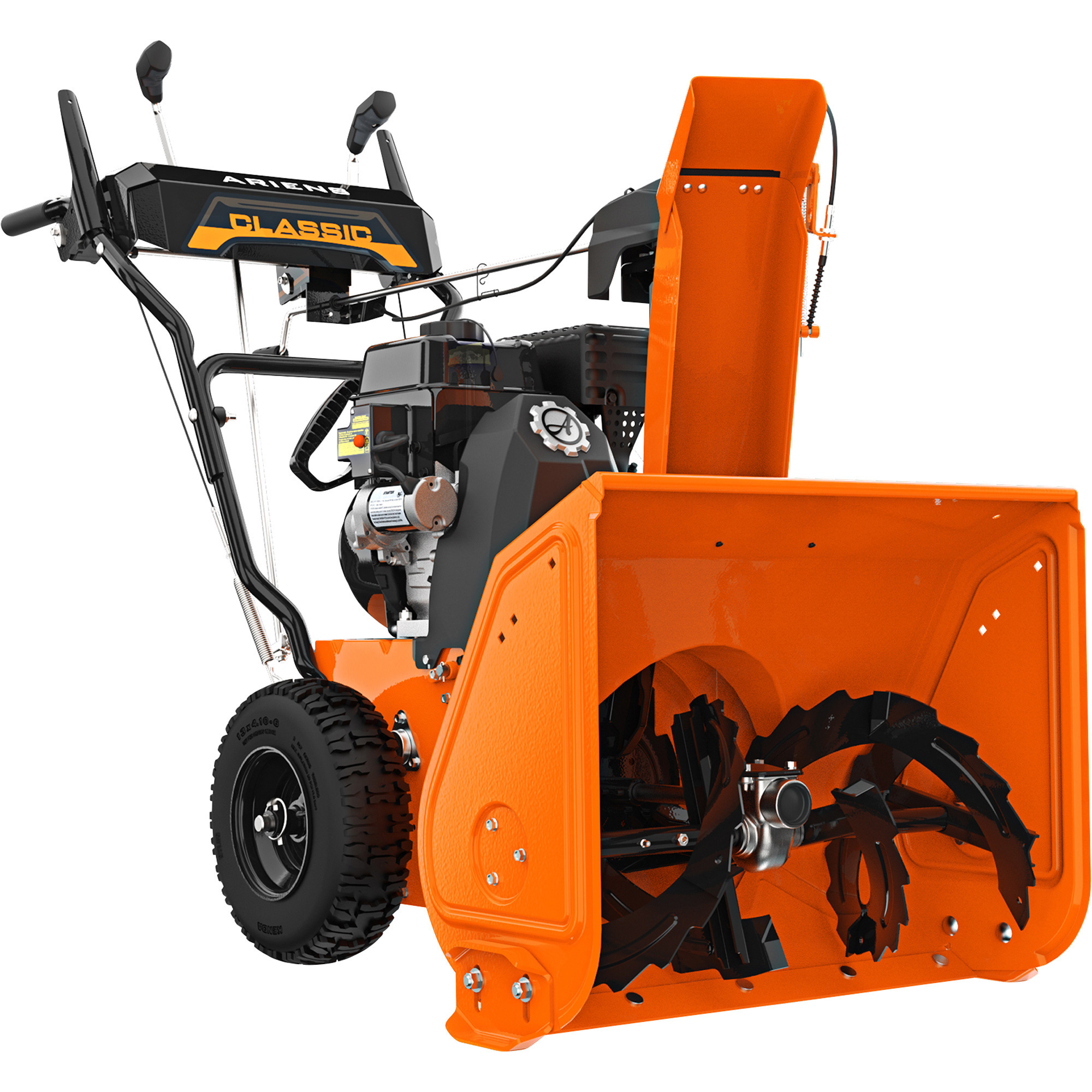 White Outdoor Two-Stage Snow Blower with Electric Start and Built-In ...