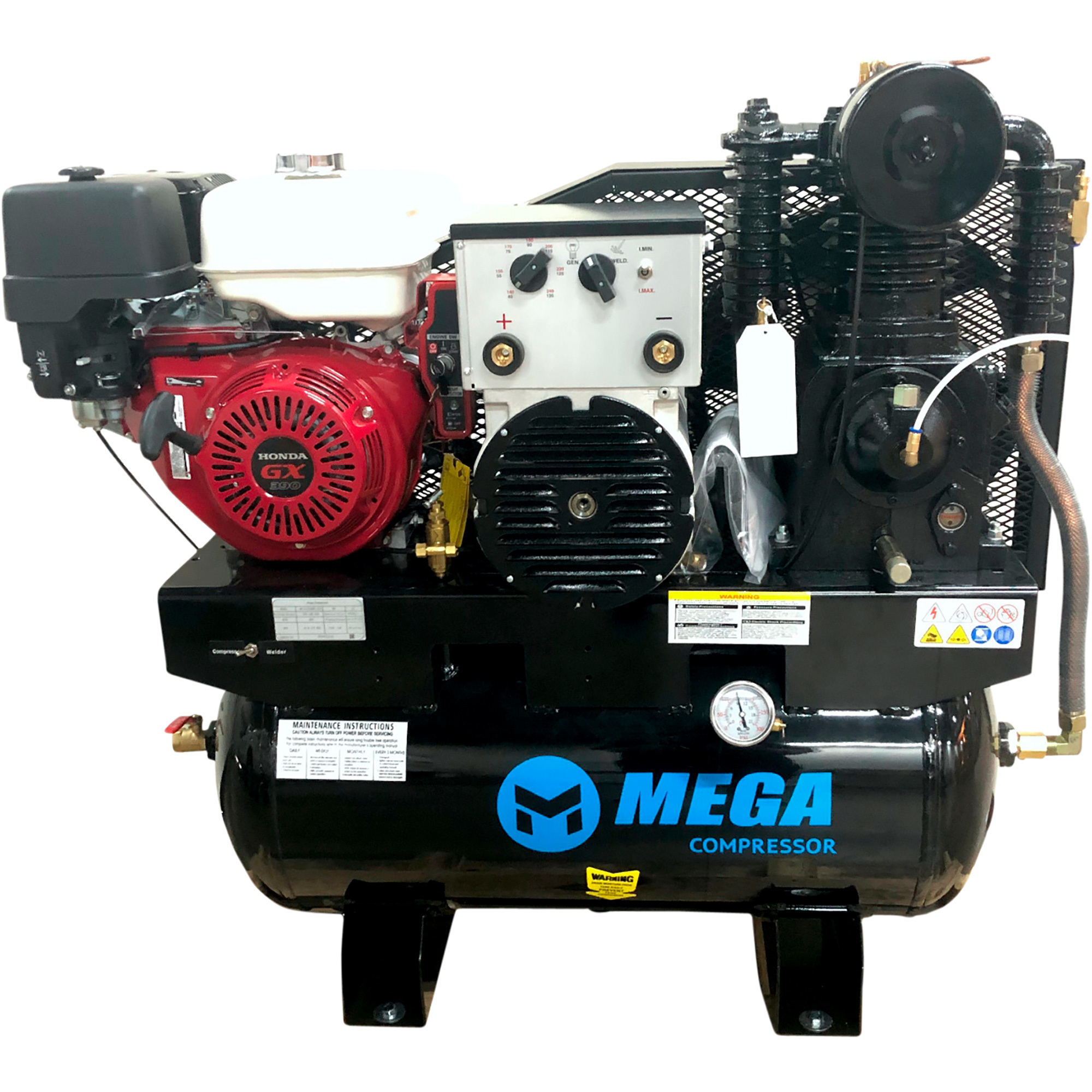 Mega 3-in-1 Gas Air Compressor/Generator/Welder, 30 Gallon, Honda GX390 ...
