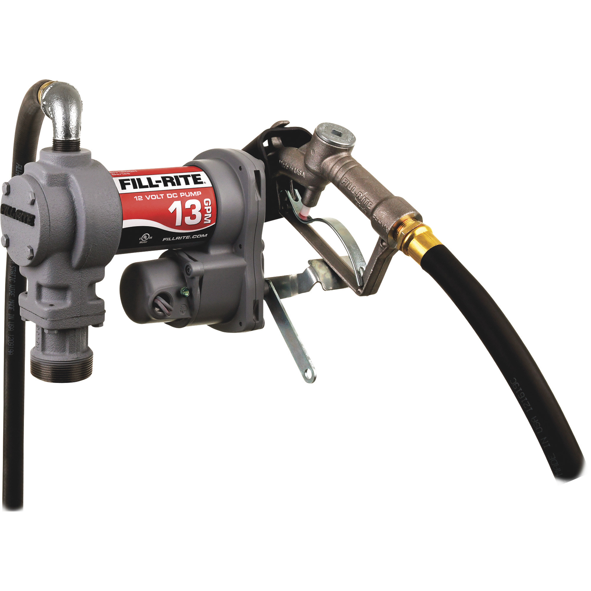 Fill-Rite 12V DC Fuel Transfer Pump Kit, 13 GPM, 3/4in. Manual Nozzle ...