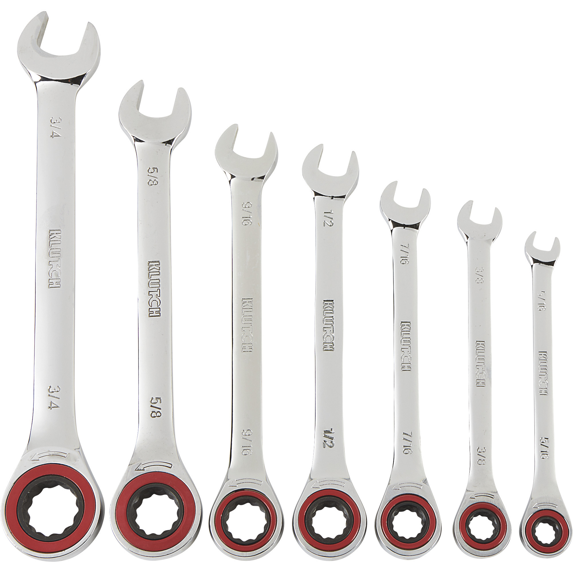 Klutch ZERO Degree Gearless Ratcheting SAE Wrench Set, 7-Pc., 12-Pt ...