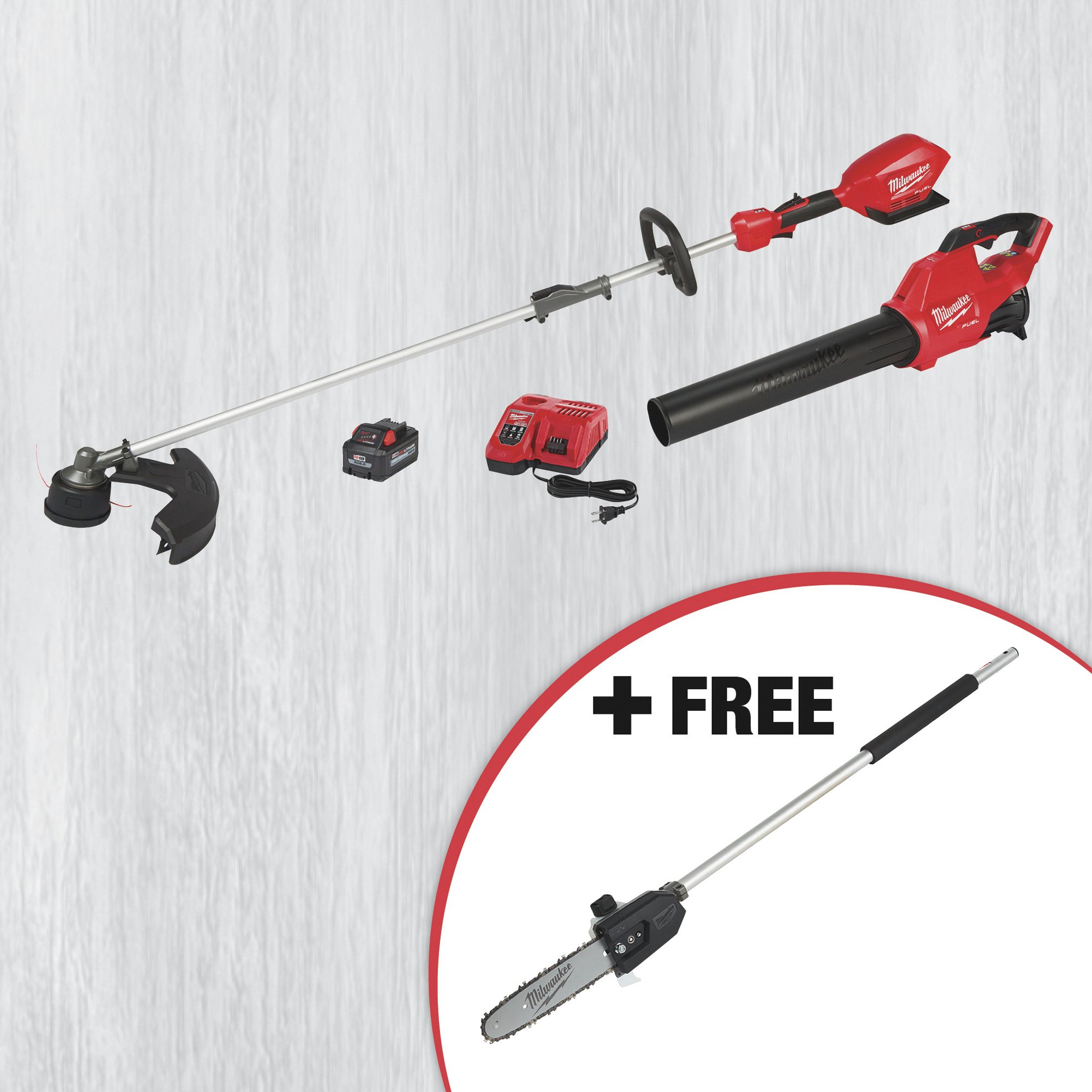 Milwaukee M18 FUEL Blower and String Trimmer Combo with QUIK-LOK Pole ...