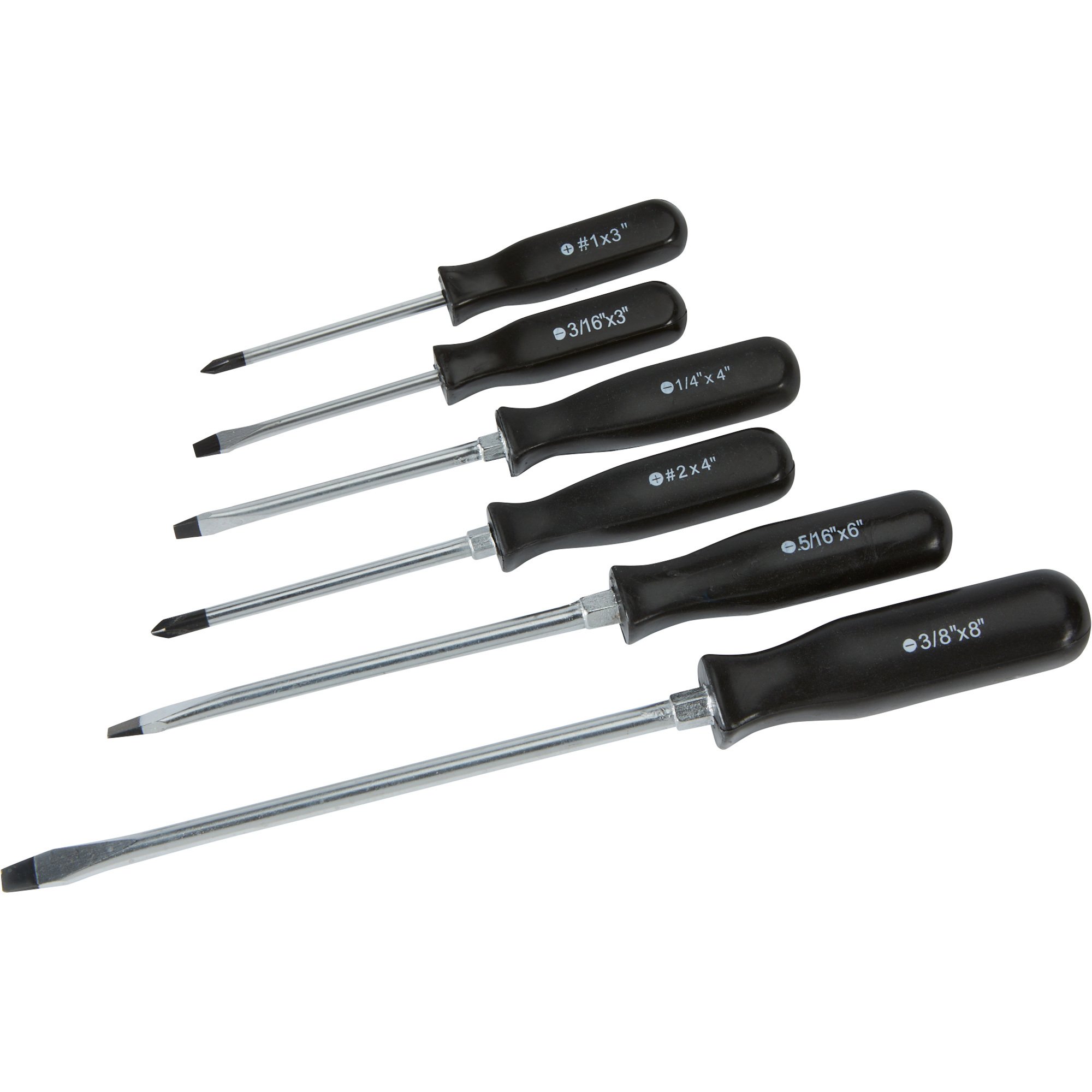 JMK IIT 6-Pc. Chrome Vanadium Steel Screwdriver Set, Flat and Phillips ...