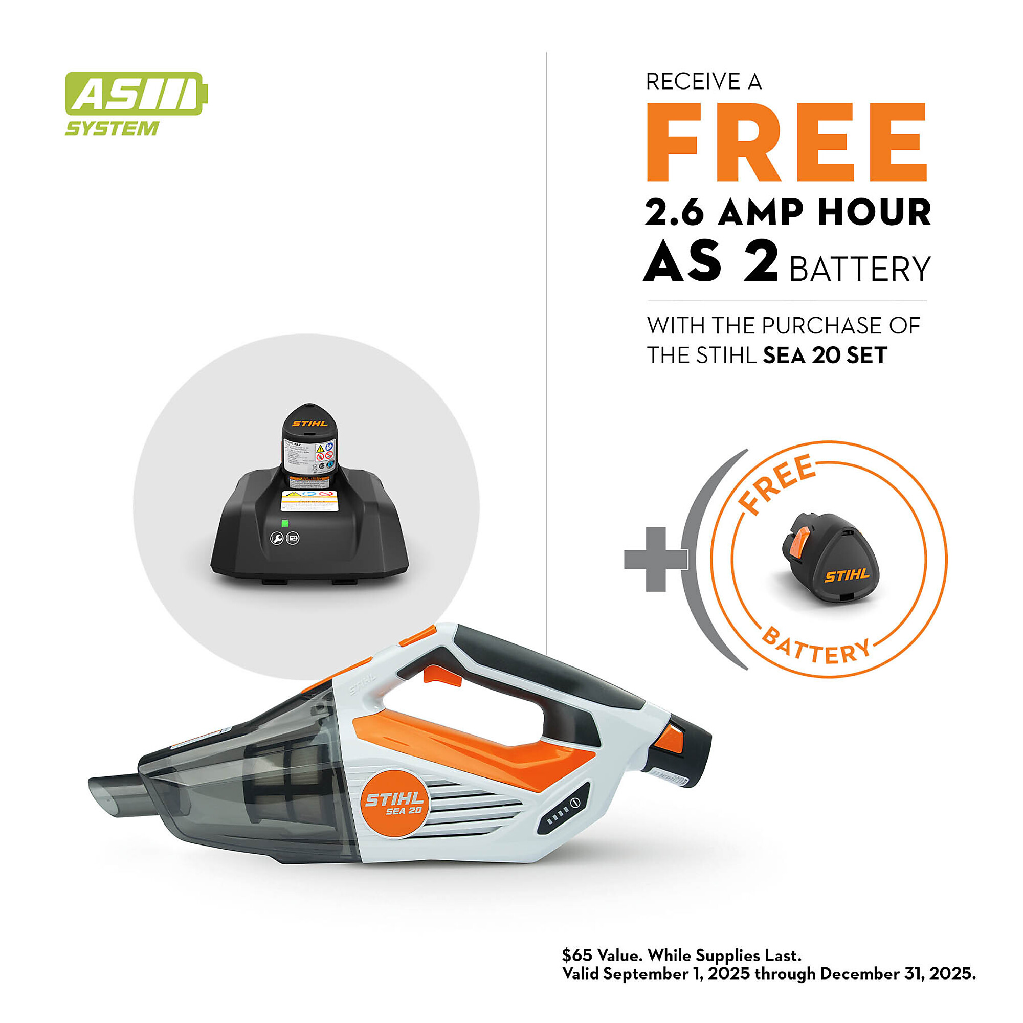 STIHL Battery-Operated SEA 20 Handheld Cordless Vacuum with 4 ...