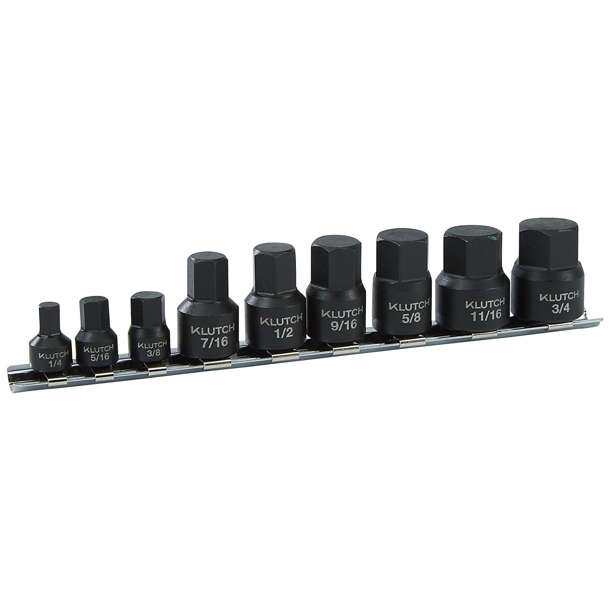 Klutch 9-Pc. Stubby Impact Hex Bit Set | Northern Tool