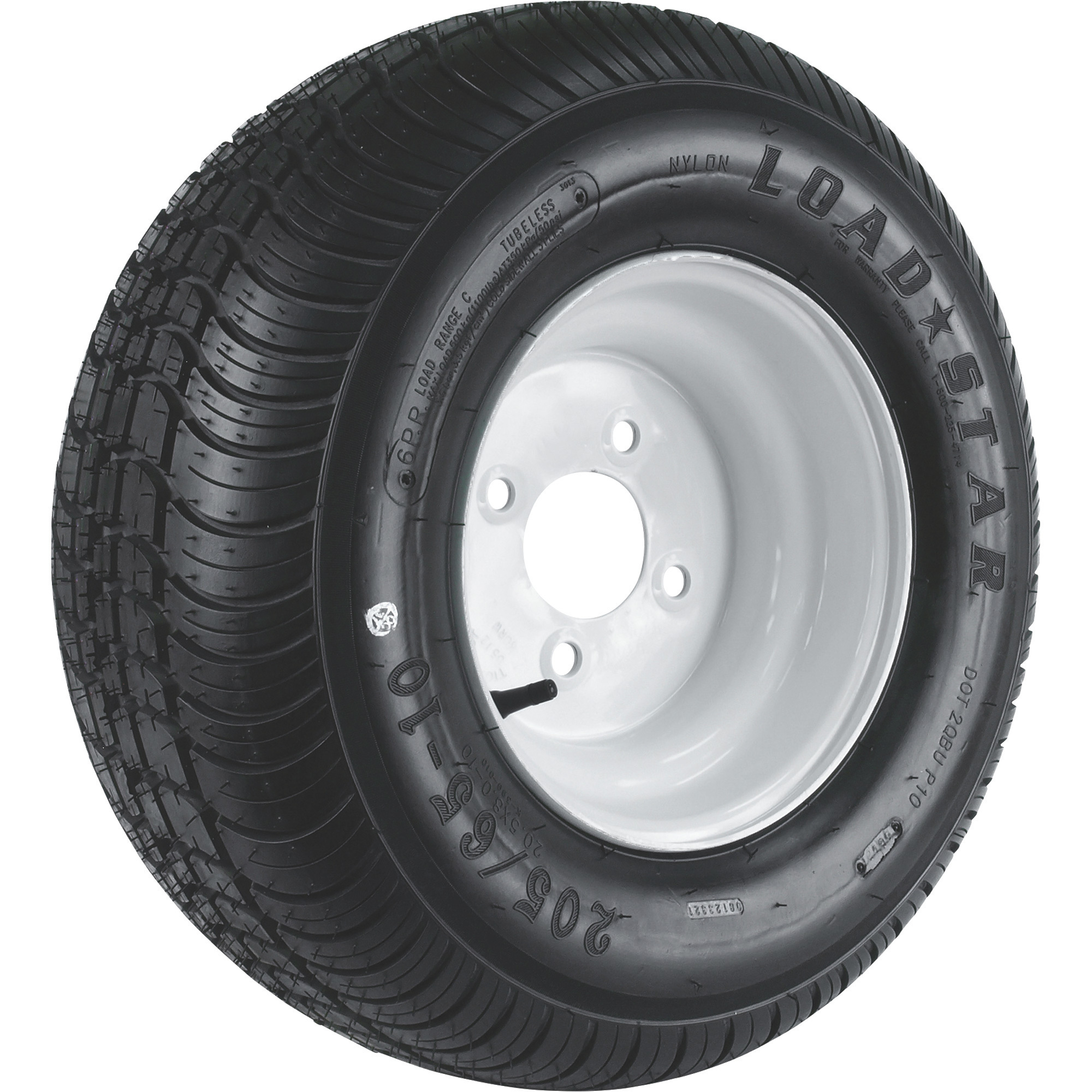 Kenda Loadstar 10in. Bias-Ply Trailer Tire and Wheel Assembly, 205/65 ...