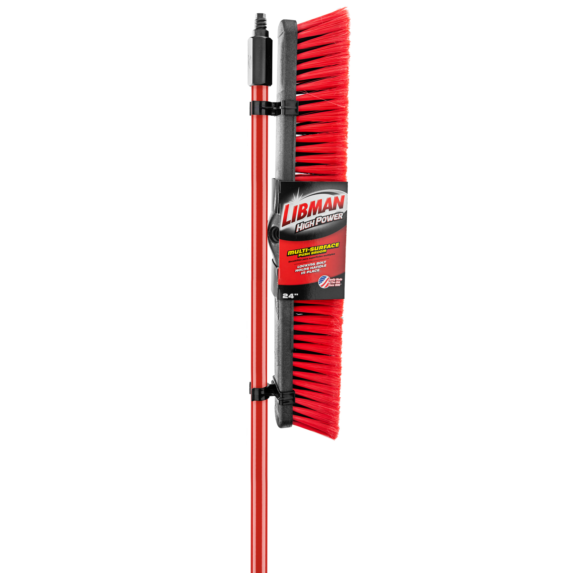 Libman 24in. Multi-Surface Push Broom, 60in.L Handle, Model# 805 ...