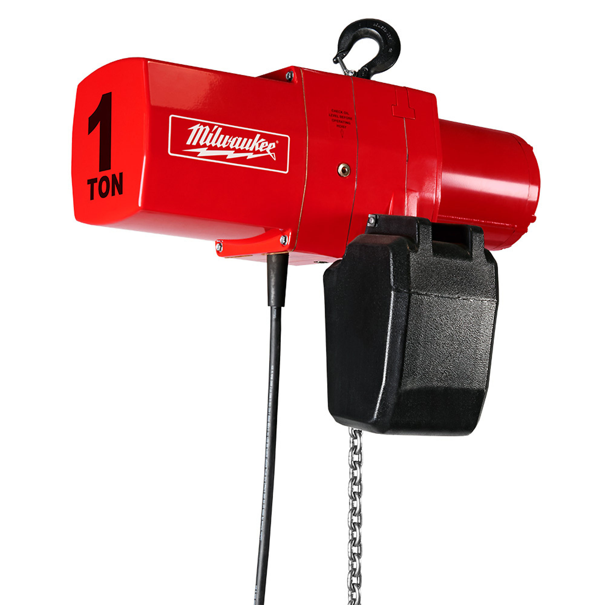 Milwaukee Electric Chain Hoist, 1-Ton Capacity, 20ft. Lift, Model# 9568 ...