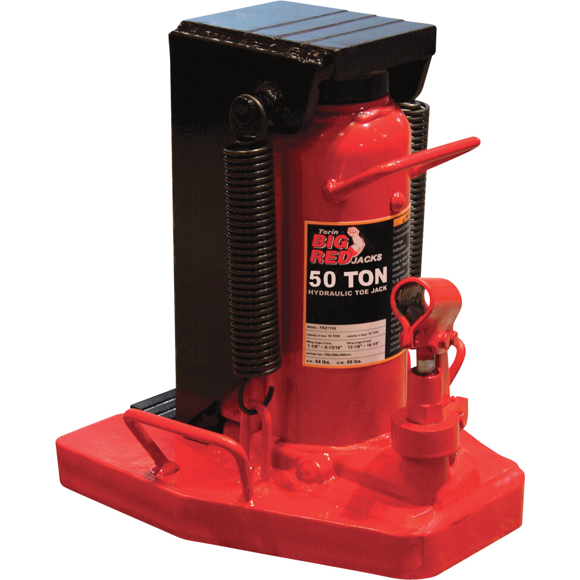 Torin Industrial Toe Jack — 25-Ton Capacity (Toe), 50-Ton (Head), Model ...