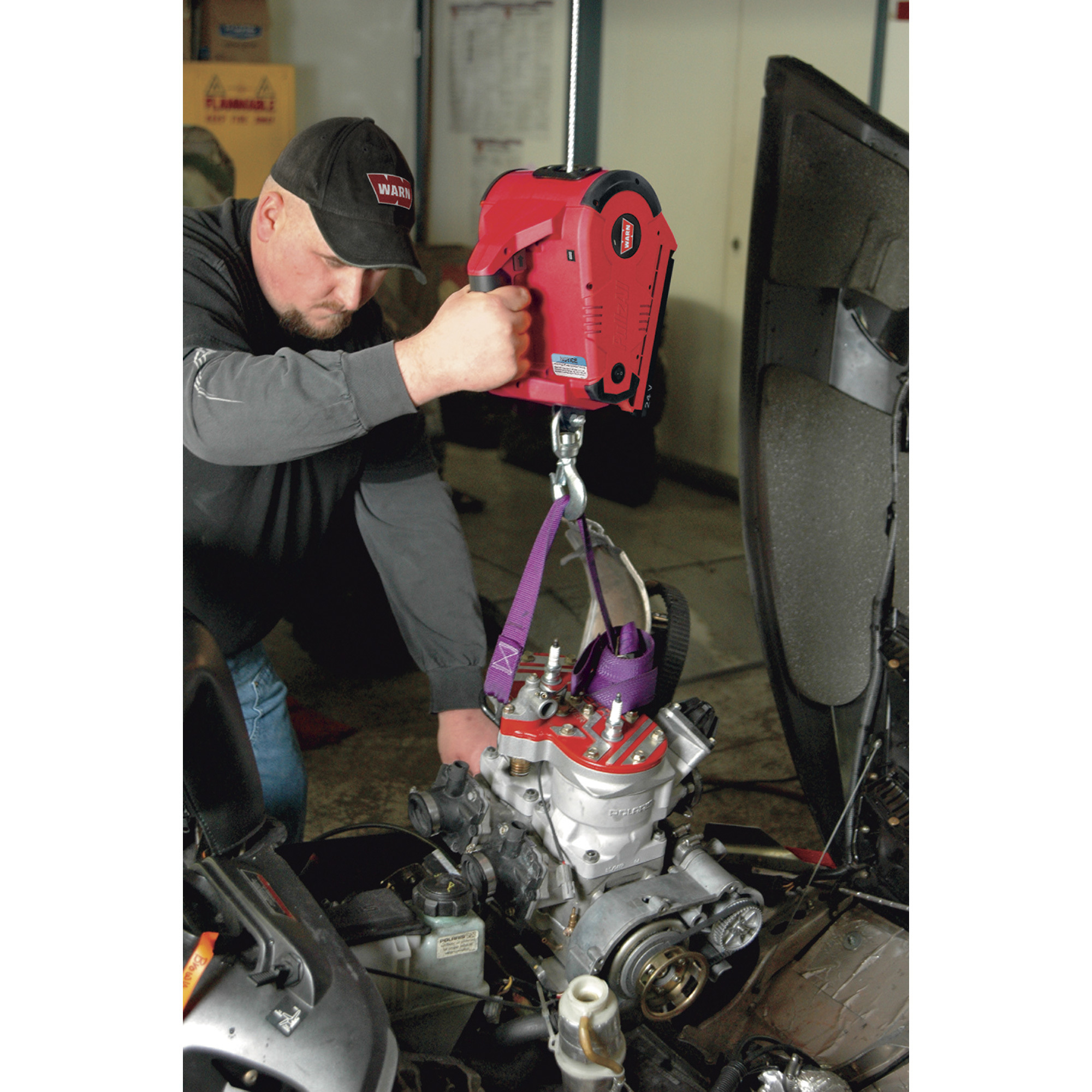 WARN PullzAll 24 Volt Handheld Portable Electric Pulling Tool Winch ...