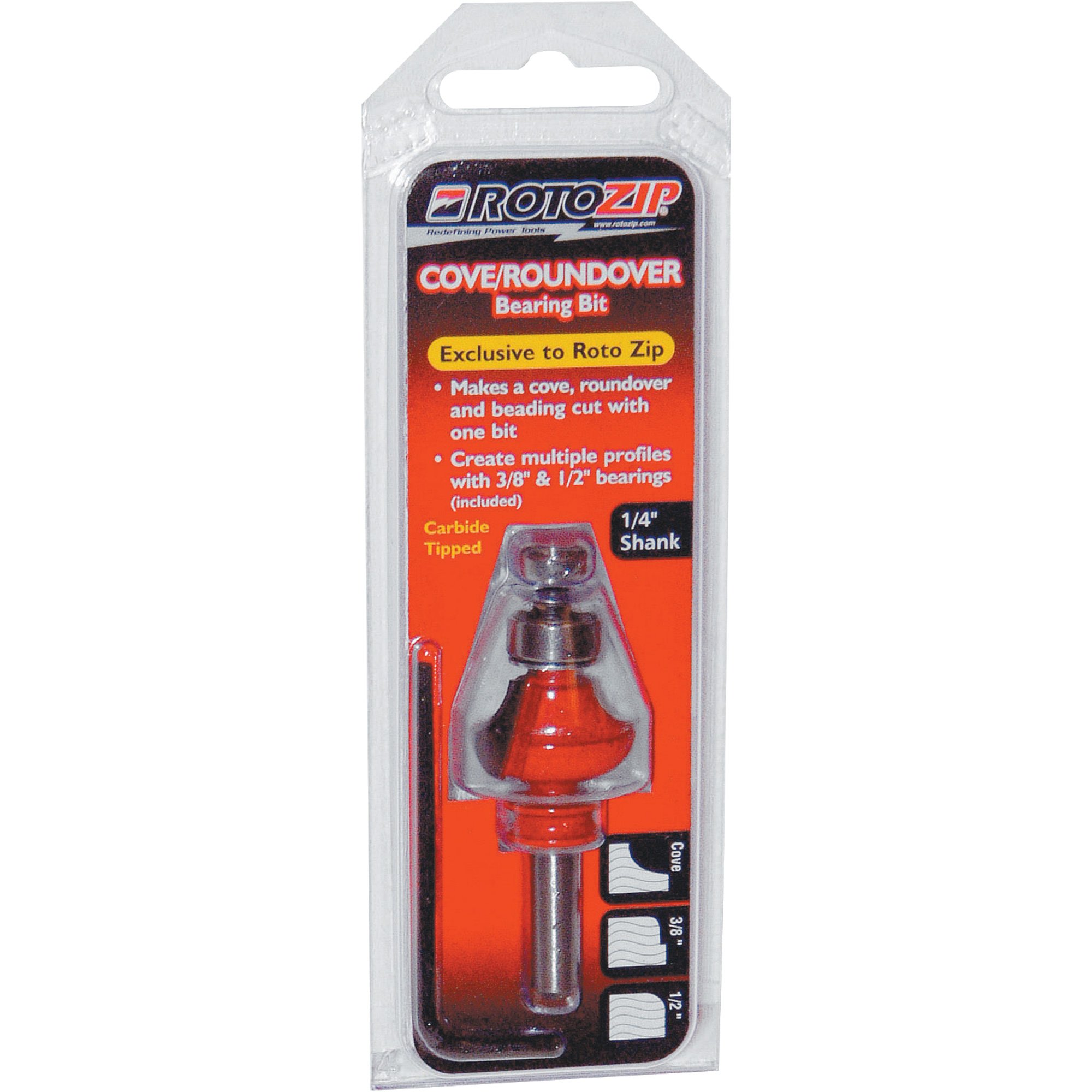 Roto Zip Spiral Saw Roundover Cove Combo Bit — 1/4in. Size | Northern Tool