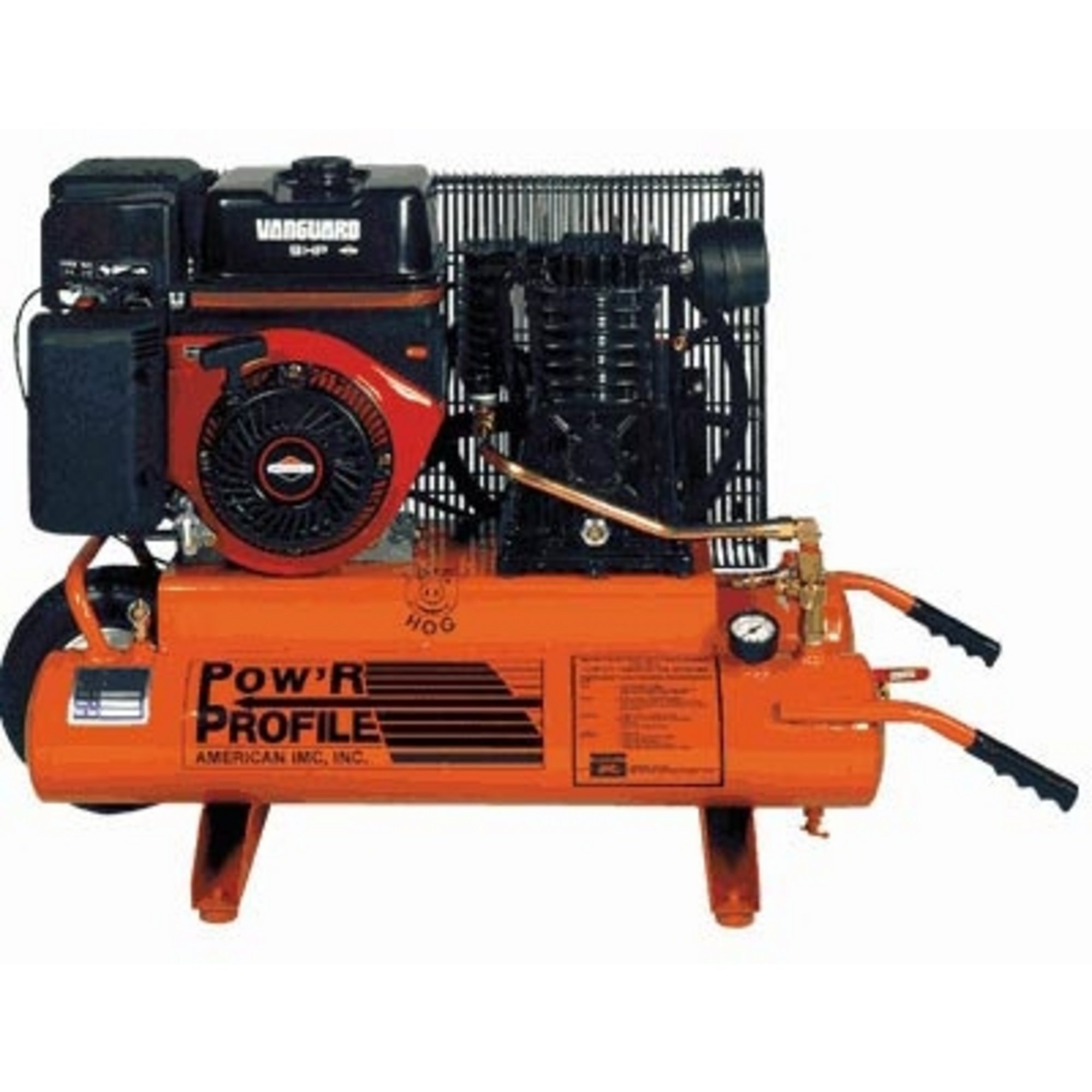 13.75 CFM @ 175 PSI, 9 HP American IMC Wheelbarrow-Style Air Compressor ...