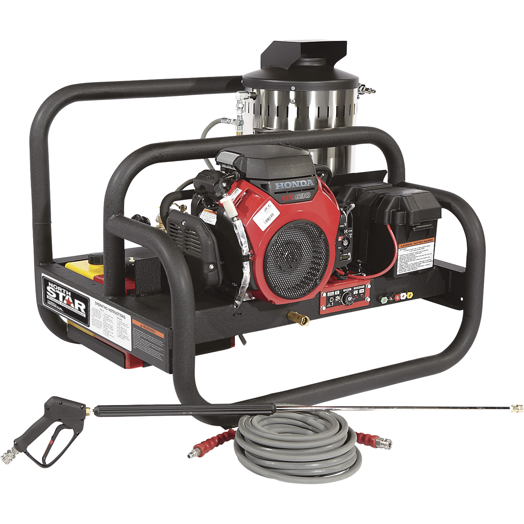 NorthStar Hot Water Commercial Pressure Washer Trailer with 2 Wands ...