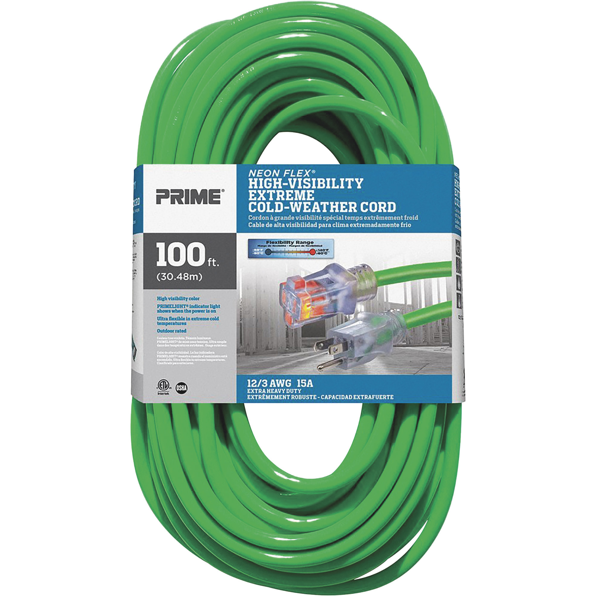 Prime Wire & Cable Contractor Tough Outdoor Extension Cord — 25ft., 12/ ...
