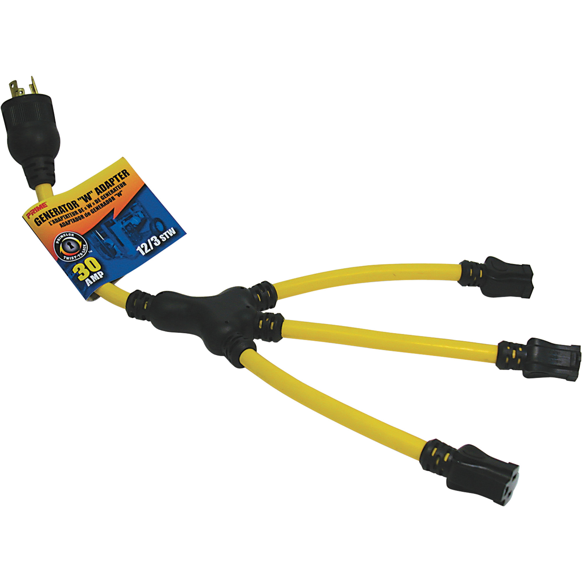 Prime Twist-to-U \"W\" Generator Plug Adapter, 30 Amp, Model# GC130802 ...