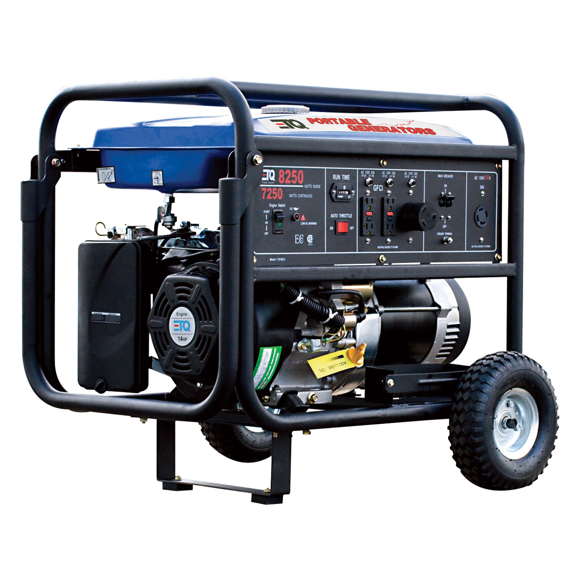 ETQ Portable Generator — 8250 Surge Watts, 7250 Rated Watts, Model ...