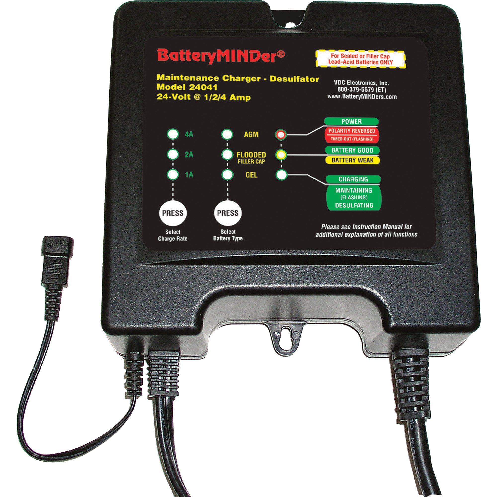 BatteryMINDer Battery Charger / Maintainer / Conditioner — 24 Volt 1/2 ...