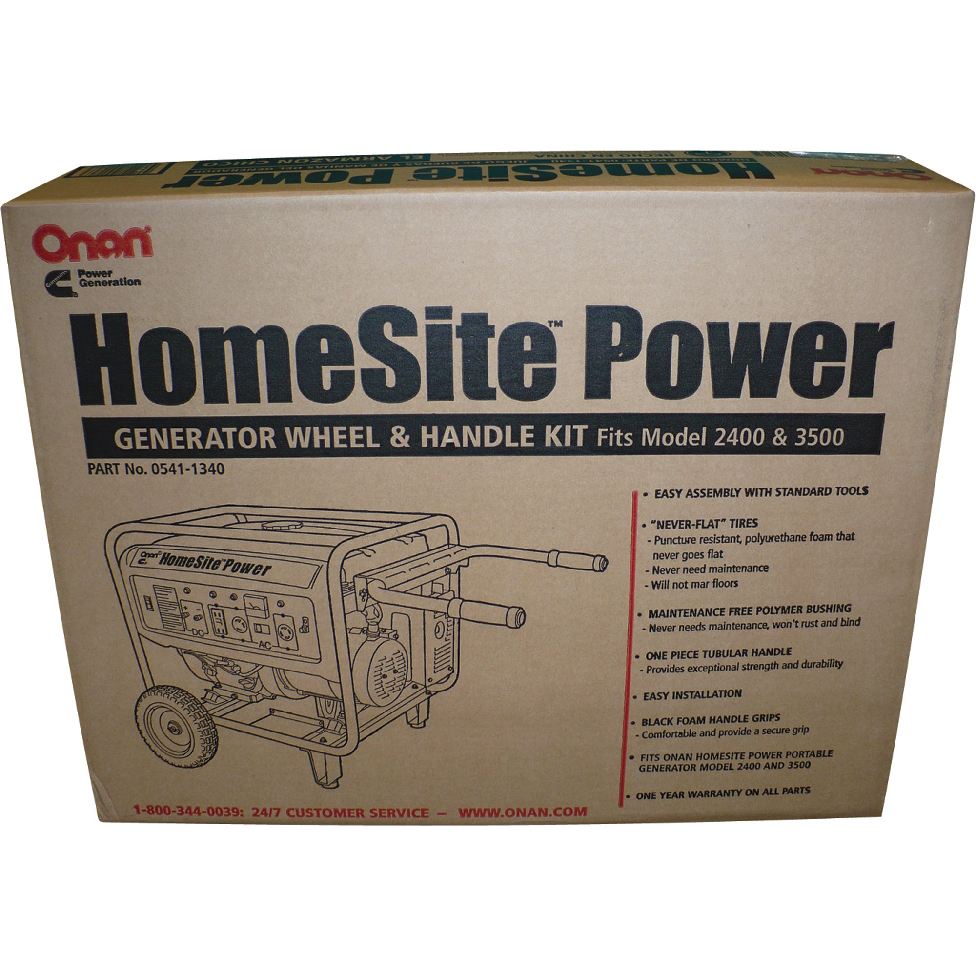 Wheel Kit for Cummins Onan 5500/6500 Generators — Model# 541-1295 ...