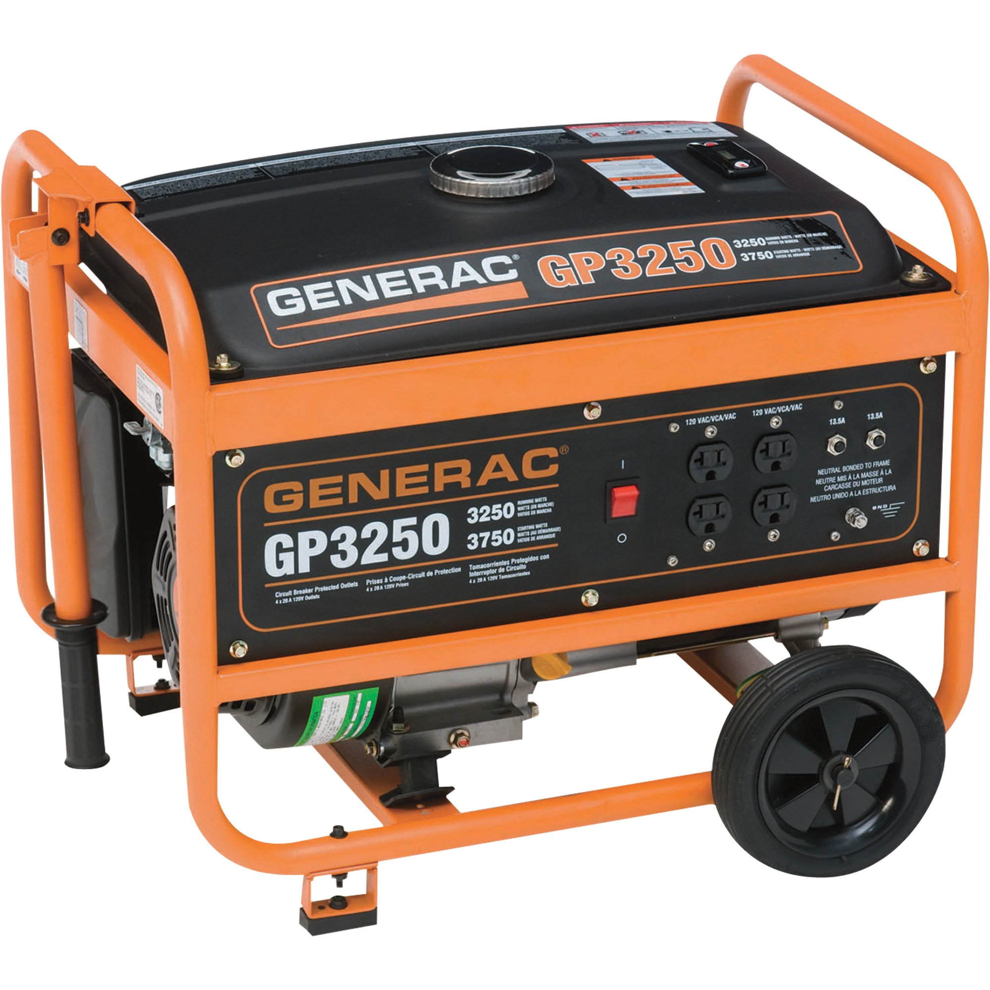 Generac GP3250 Portable Generator — 3750 Surge Watts, 3250 Rated Watts ...