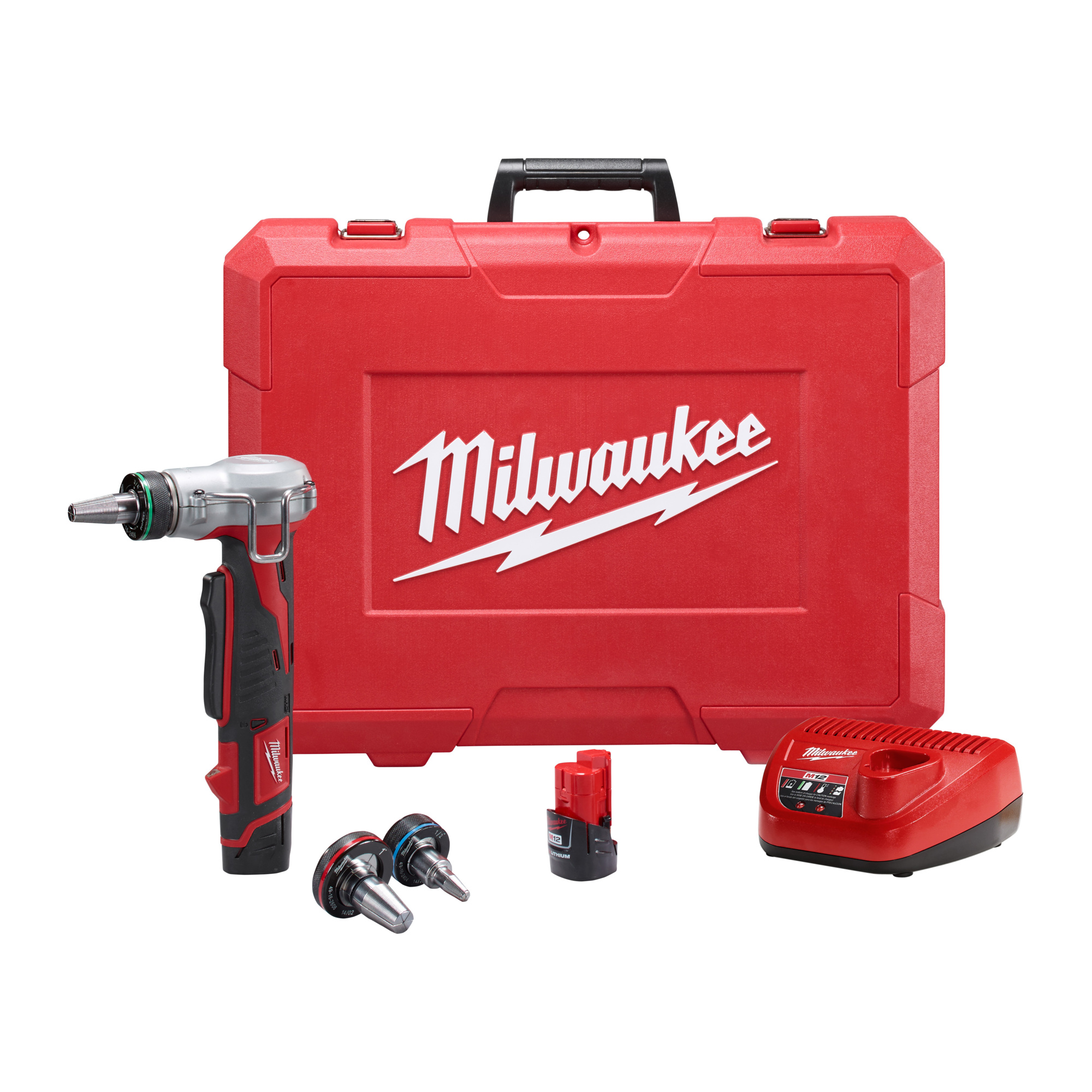 Milwaukee M12 Cordless PEX Expander Kit, 2 Batteries, Model# 2474-22 ...