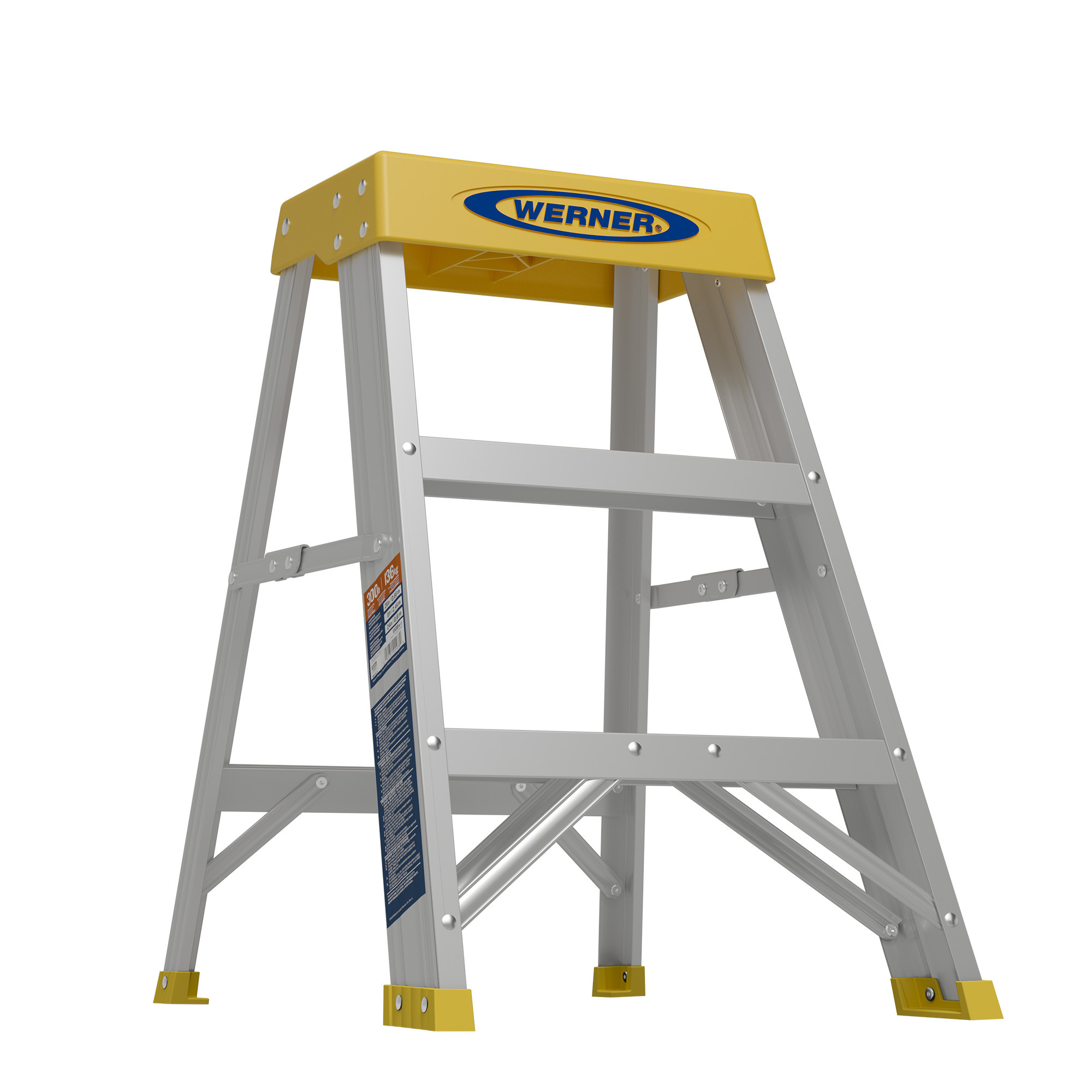 Werner 2ft. Aluminum Step Stool, Type 1A, 300-Lb. Capacity, Model# 150B ...