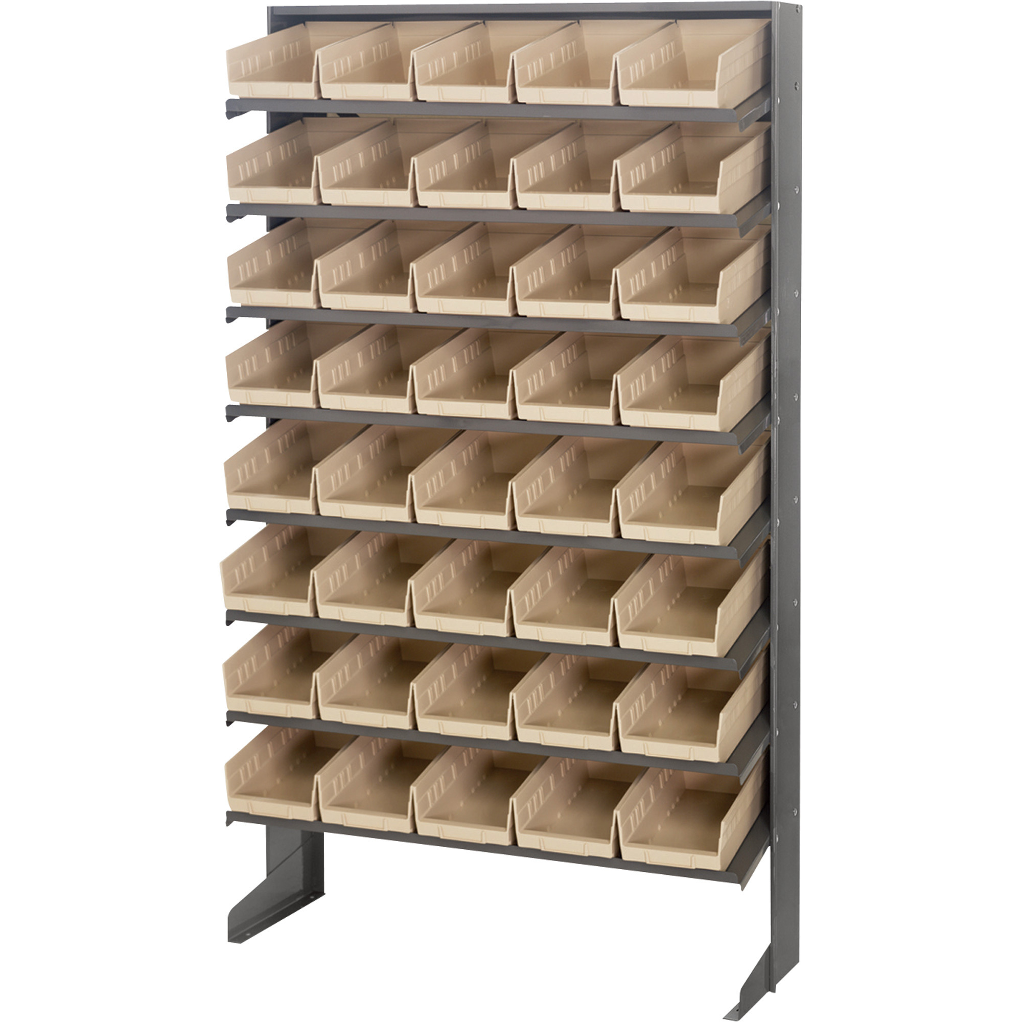 Quantum Storage Single Side Sloped Storage Shelves With 40 Bins — 12in ...