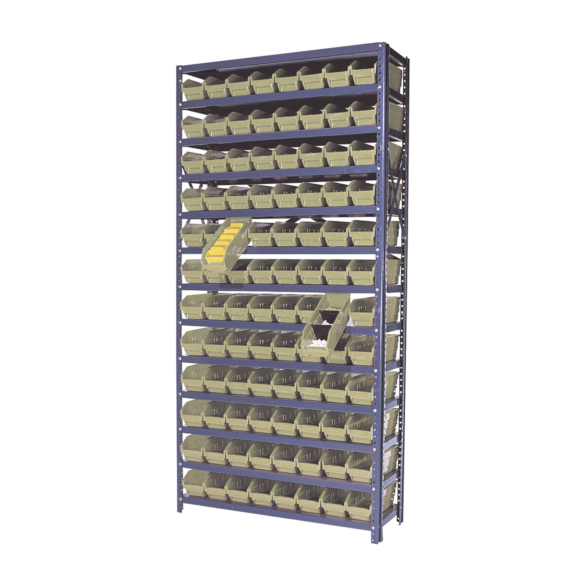 Quantum Storage 96 Bin Shelf Unit — 12in. x 36in. x 75in. Rack Size ...