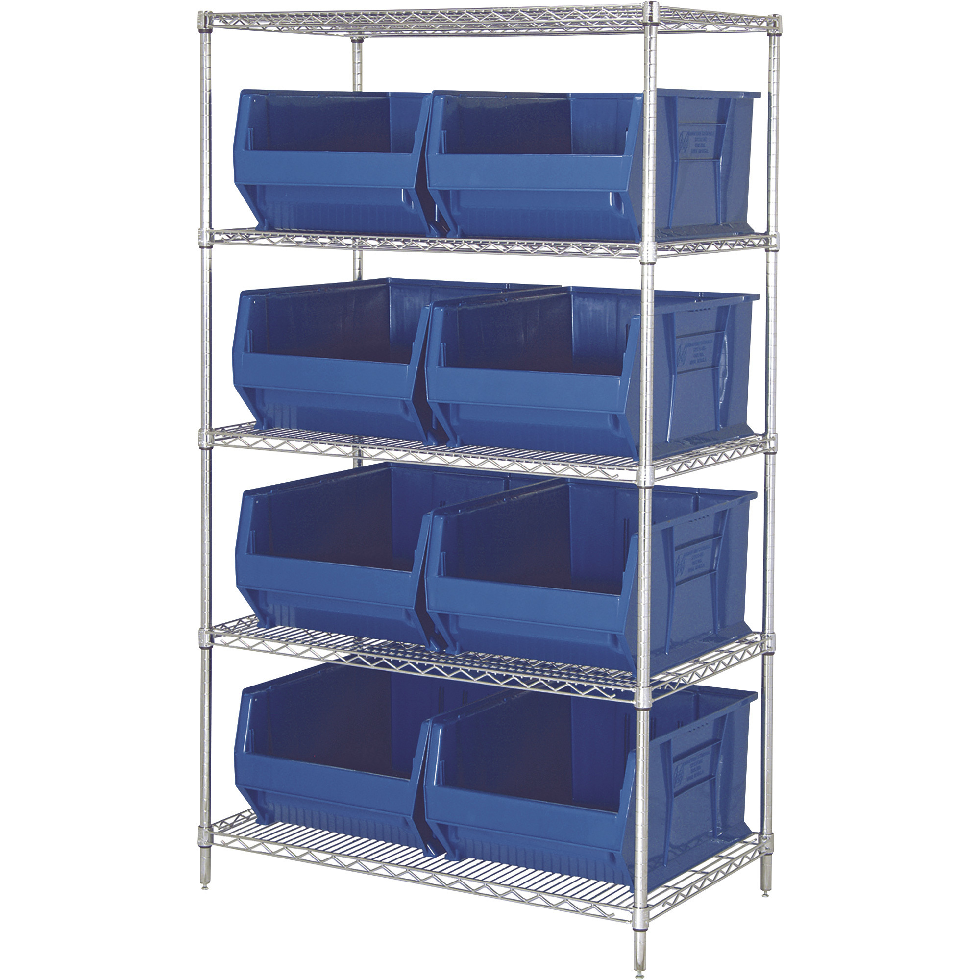 Quantum Storage Single Side Metal Shelving Unit with 8 Hulk Bins, 24in ...