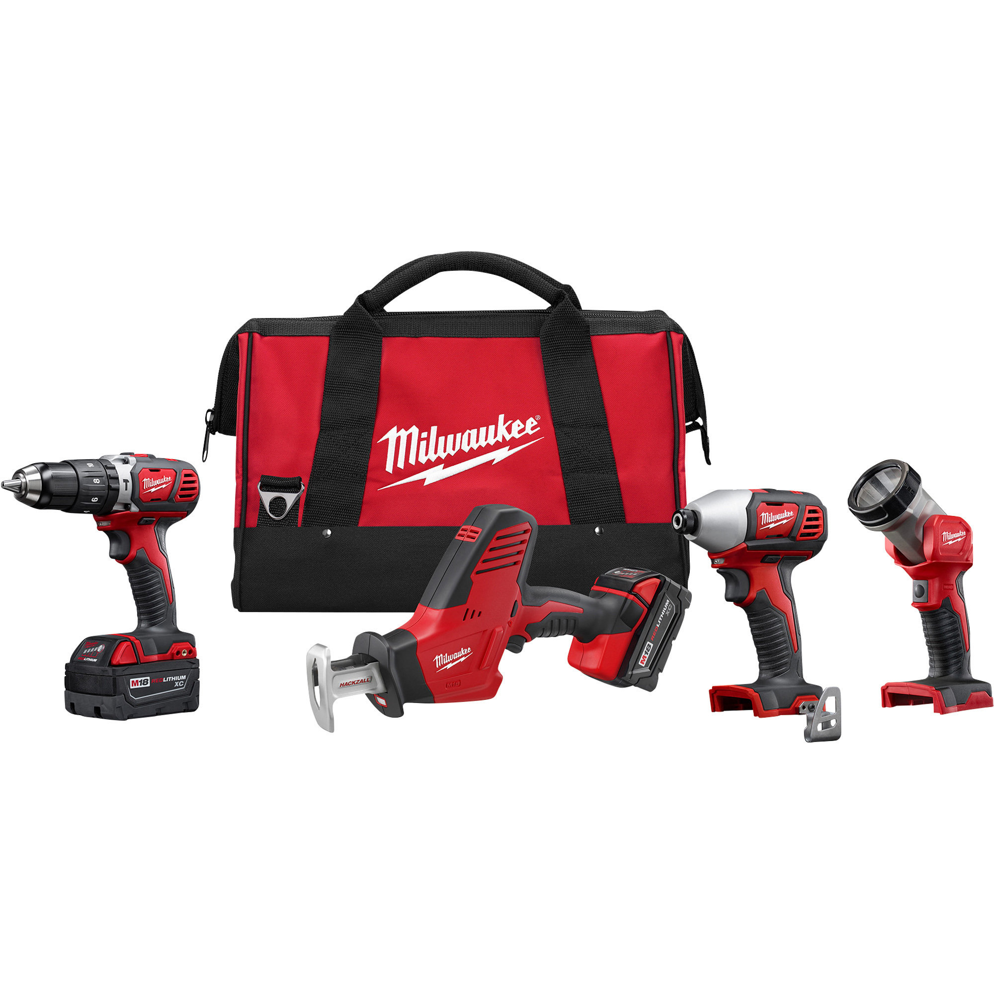 Milwaukee M18 FUEL 4-Tool Combo Kit with Hammer Drill, Impact Driver ...