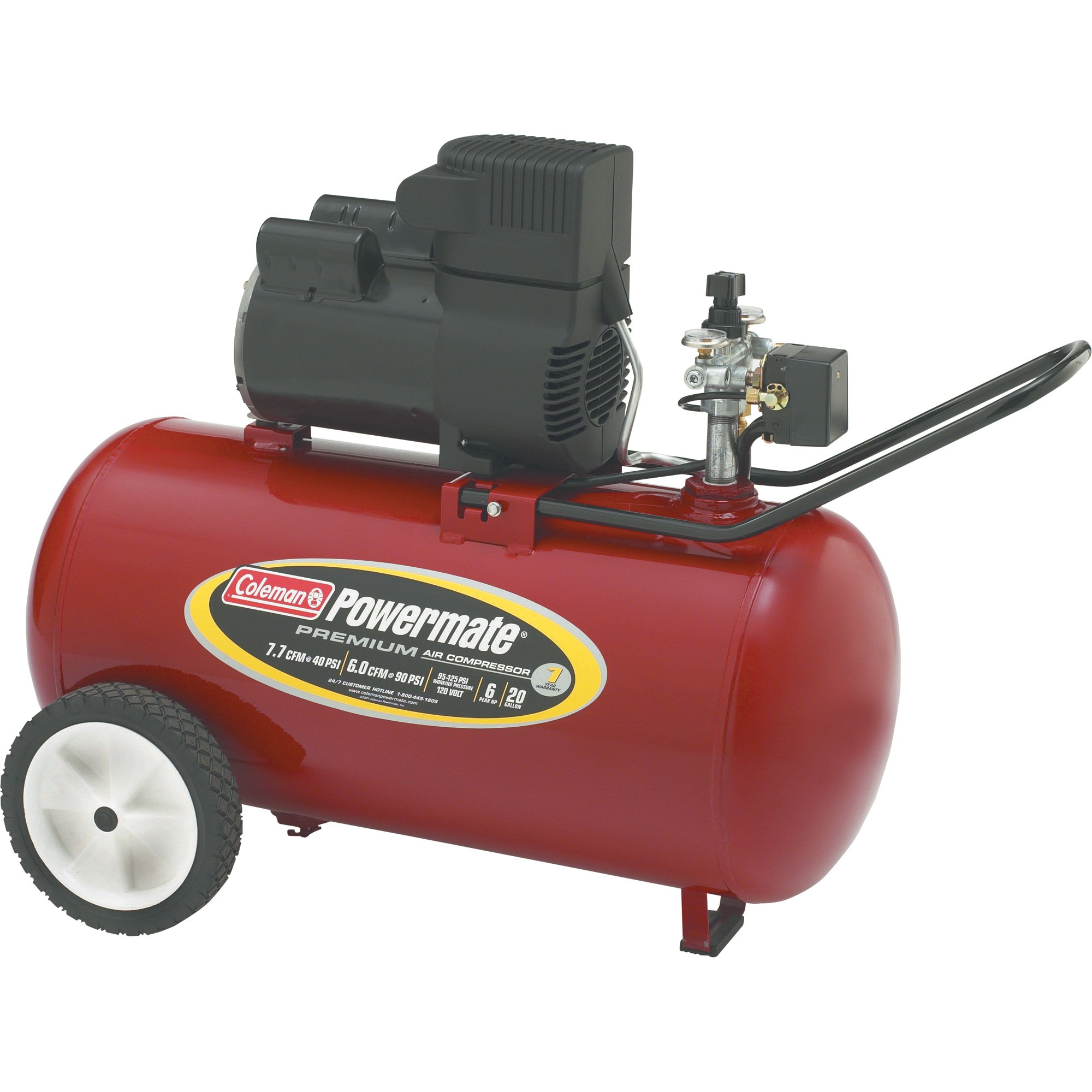 Coleman Electric Portable Air Compressor — 20 Gallon, 6 HP Peak, 120 ...