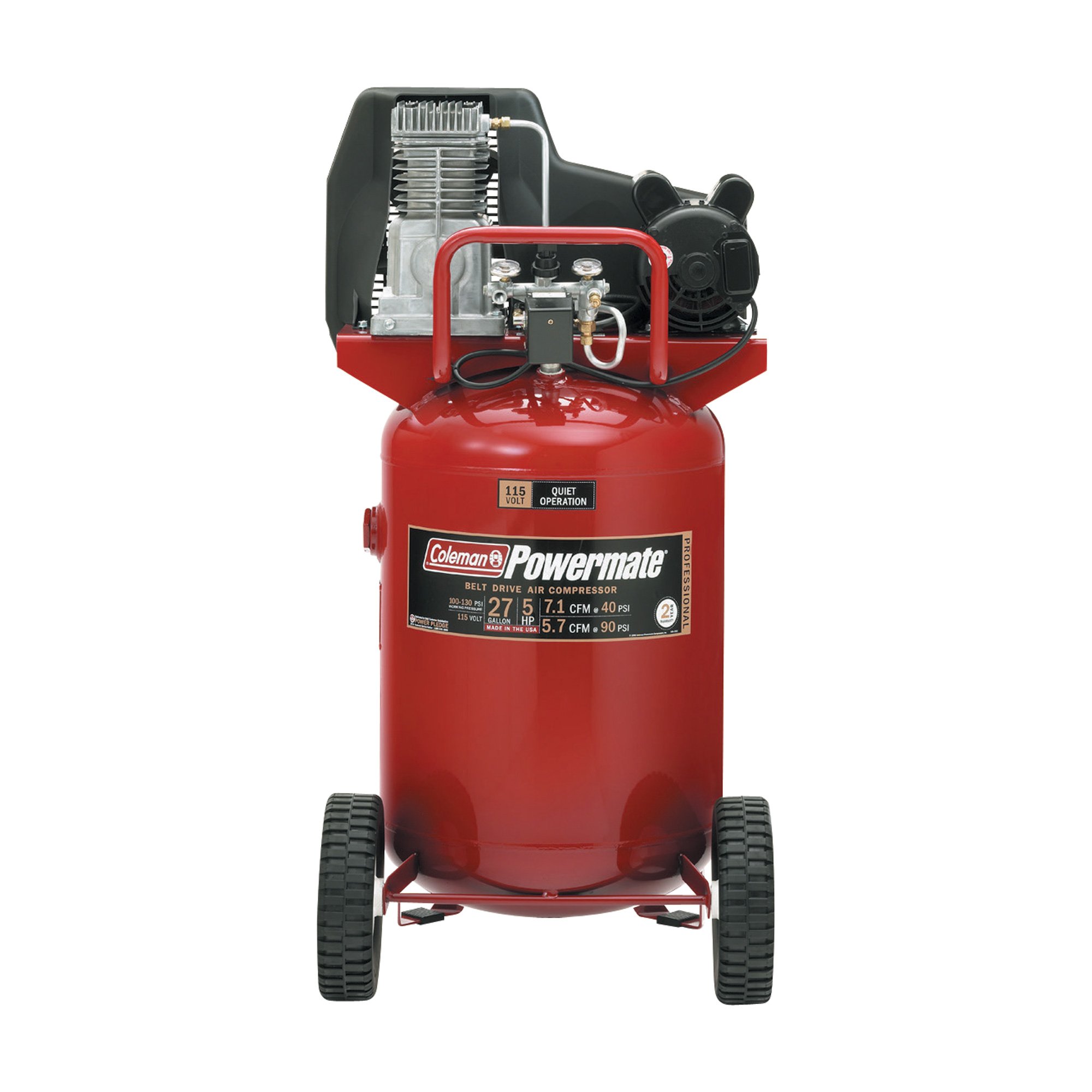Coleman Electric Portable Air Compressor — 27 Gallon, 5 HP Peak, Model ...