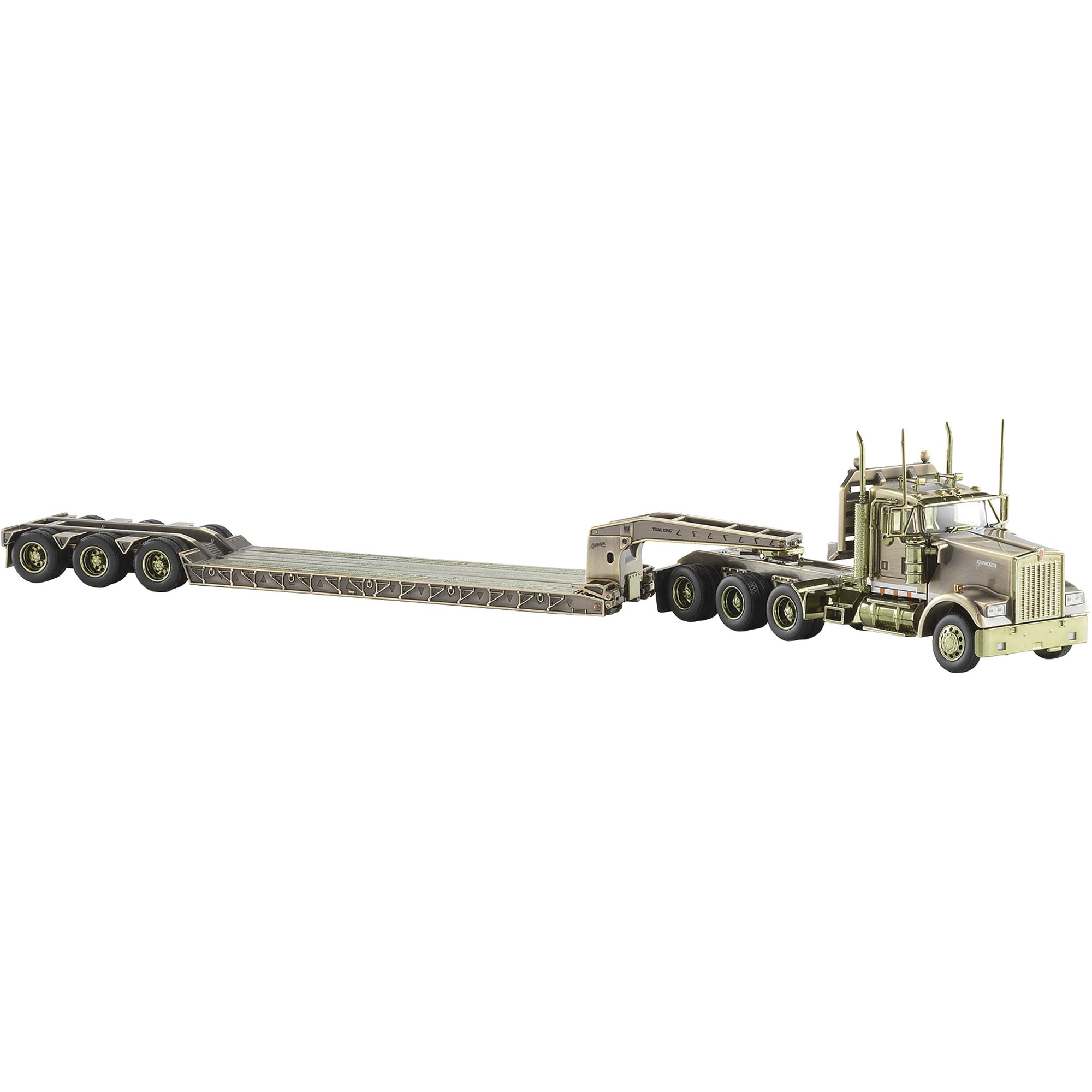 Kenworth W900 with Trail King Lowboy Trailer Brass Edition Die-Cast ...