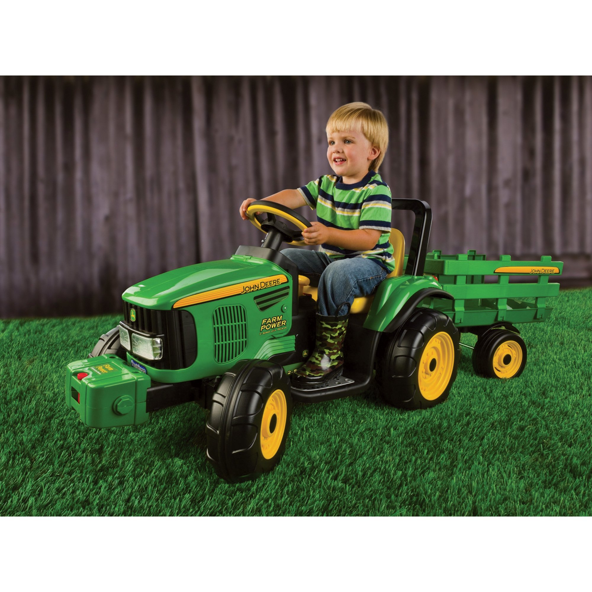 Peg Perego 12 Volt John Deere Farm Tractor/Trailer, Model# IGOR0050 ...